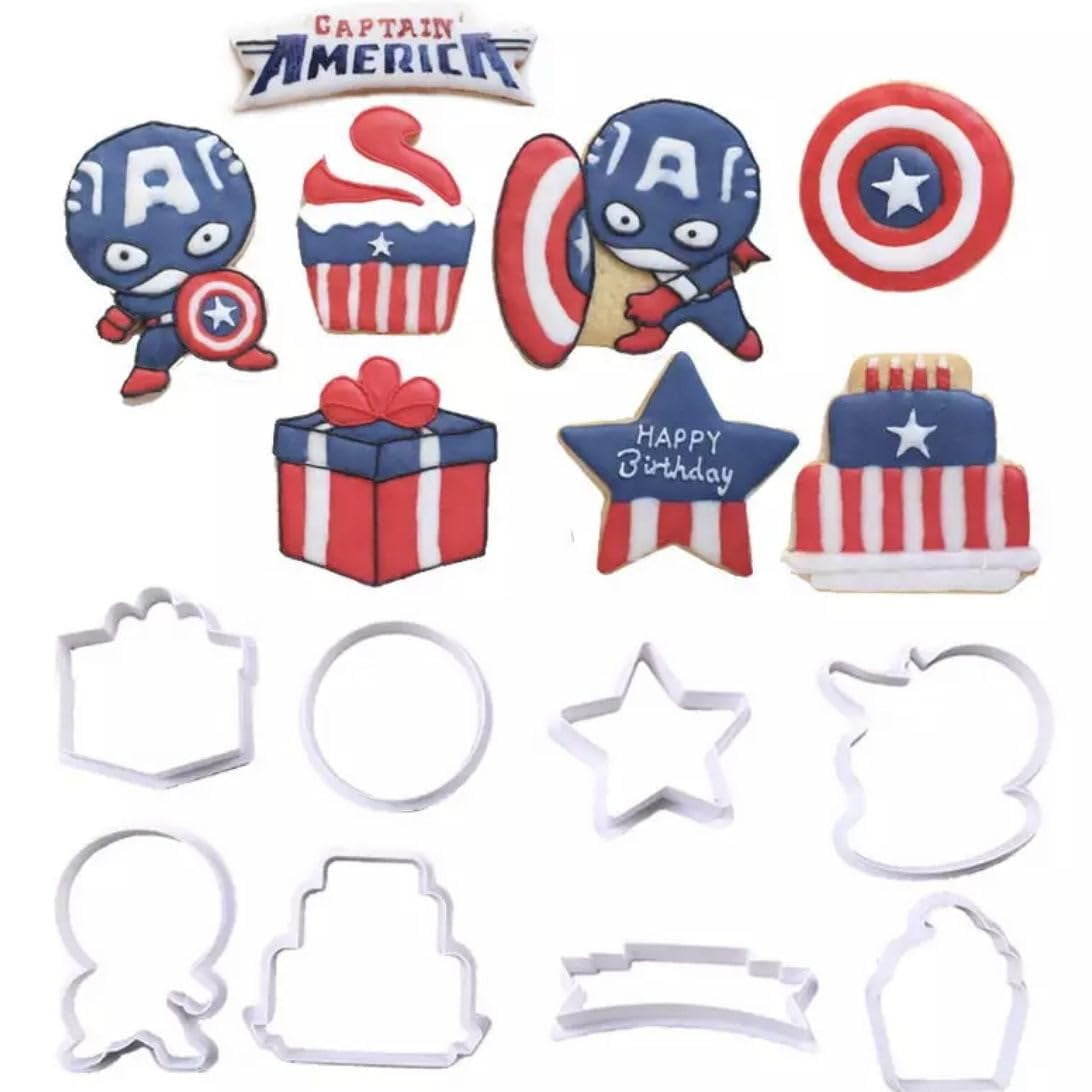 LYBA MOULDS Captain America Cookie Cutter Set of 8 PCS - Walmart.com