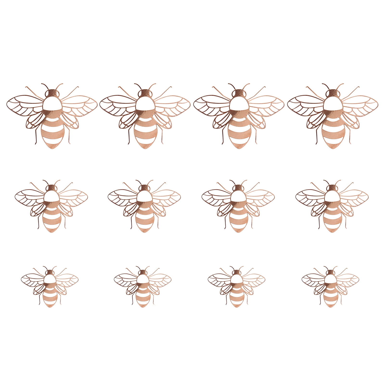 LYCAQL 12 Pieces 3D Bee Stickers Yellow Bee Decor Removable Mural ...