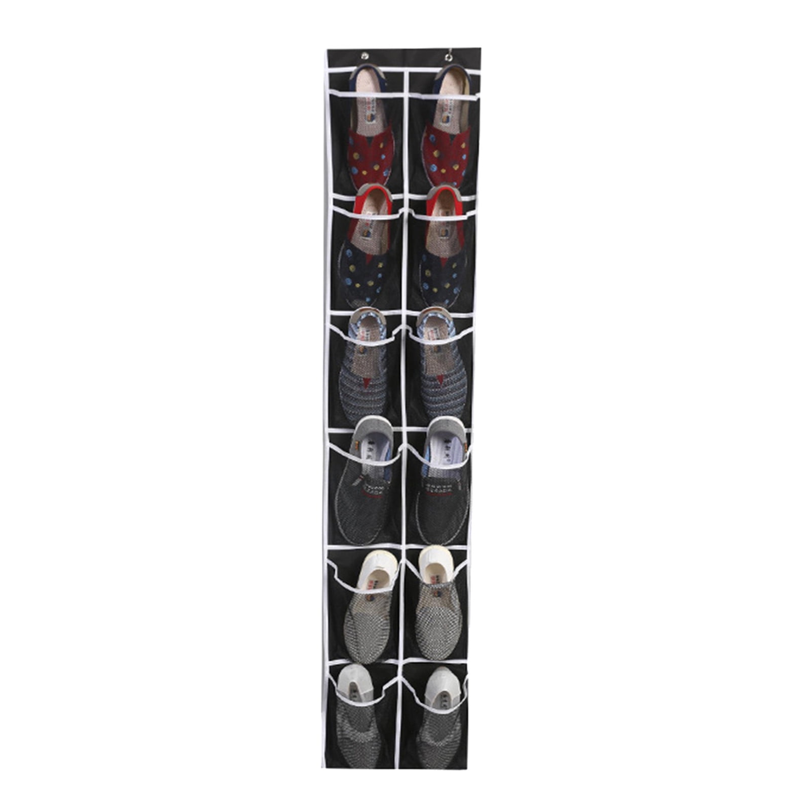 LYCAQL 12 Pockets Hanging Shoe Organizer Over the Door Shoe Organizer ...