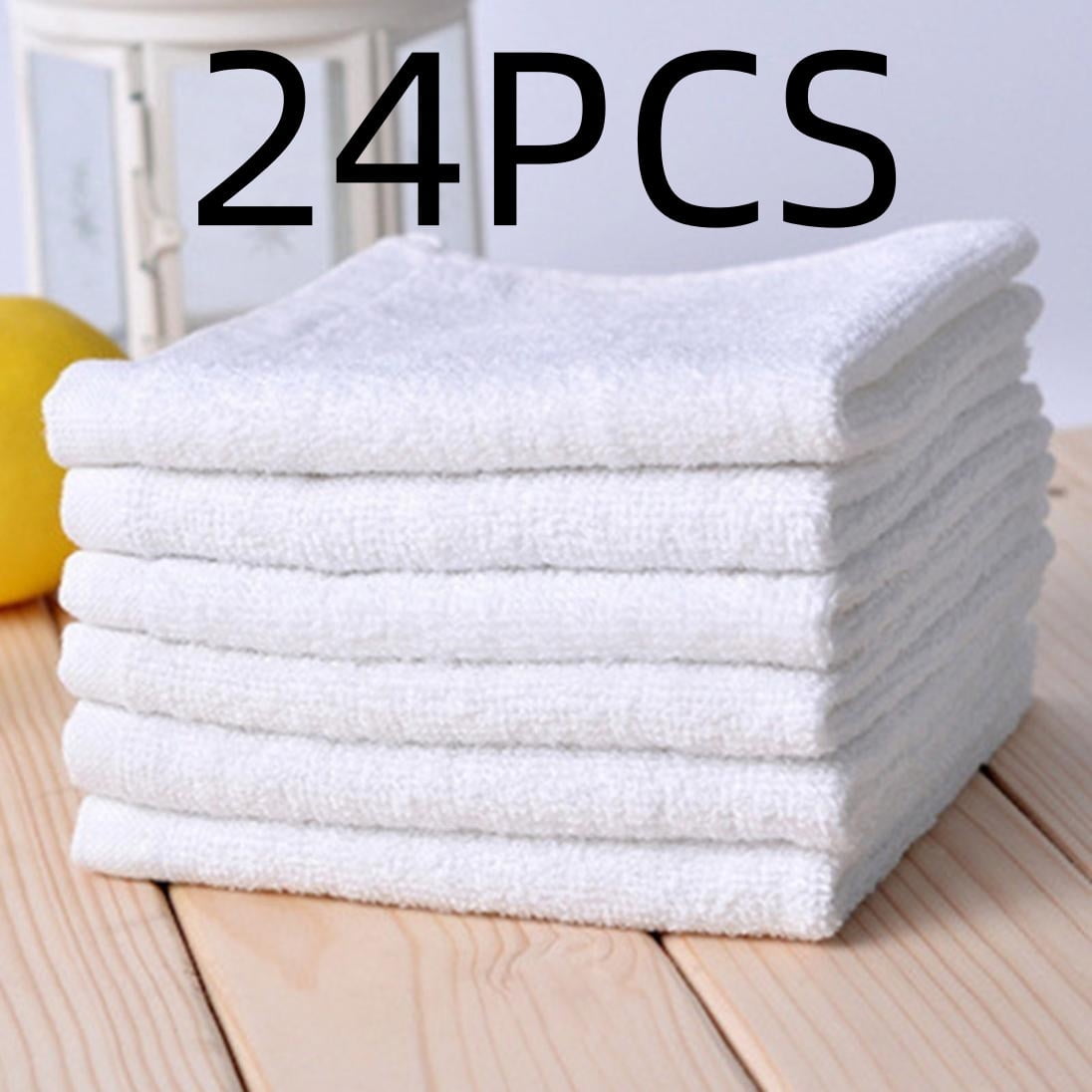LYCAQL 24PCS Washcloth for Bathroom Kitchen, White Square Towel Pure ...