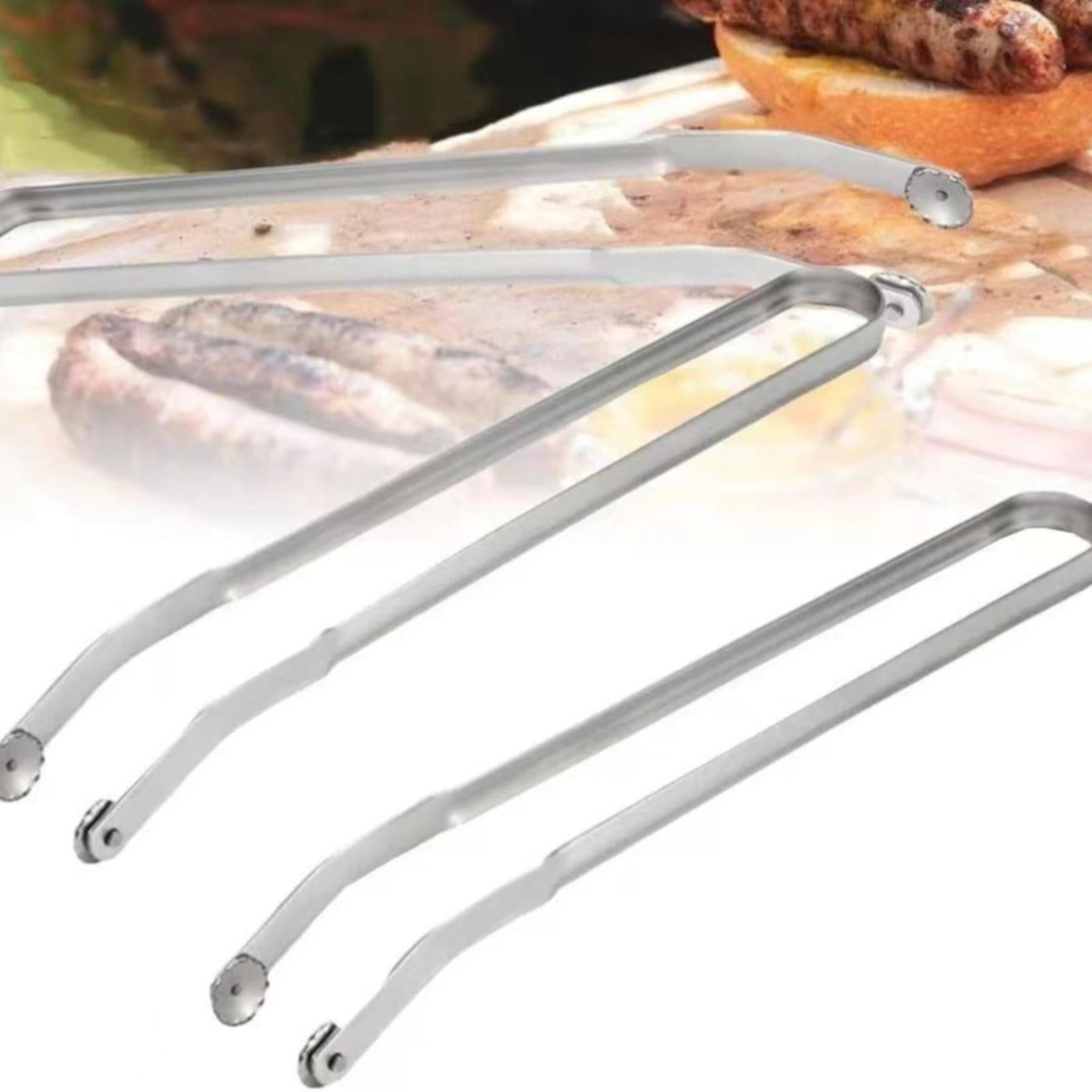 LYCAQL 2Pcs BBQ Sausage Turning Tongs， Stainless Steel BBQ Sausage ...