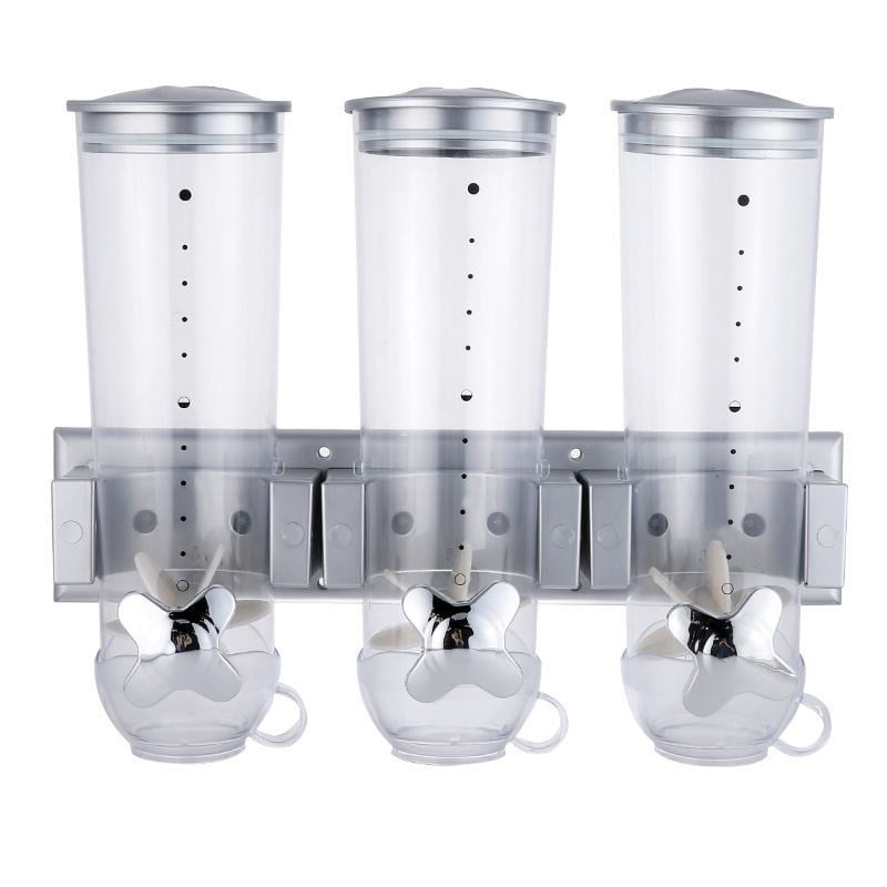 LYCAQL 3 Pack Cereal Dispensers,Wall Mounted Food Dispenser Large ...