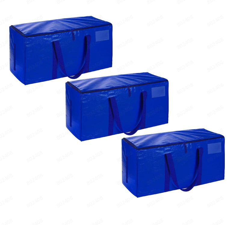 LYCAQL 3 Pack Extra Large Moving Bags with Zippers & Carrying Handles ...