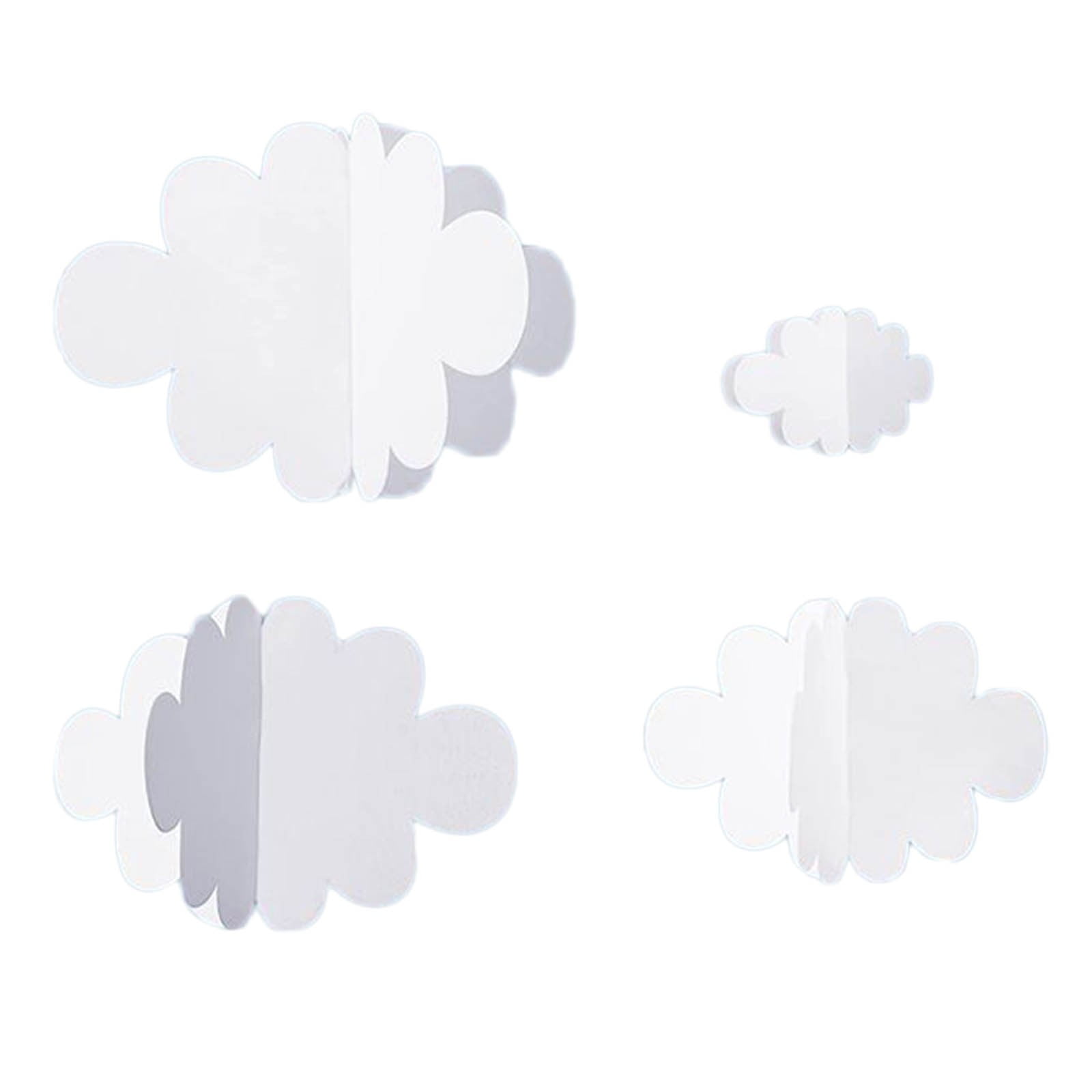 LYCAQL 4 PCS 3D Cloud Decorations White Hanging Clouds for Ceiling ...