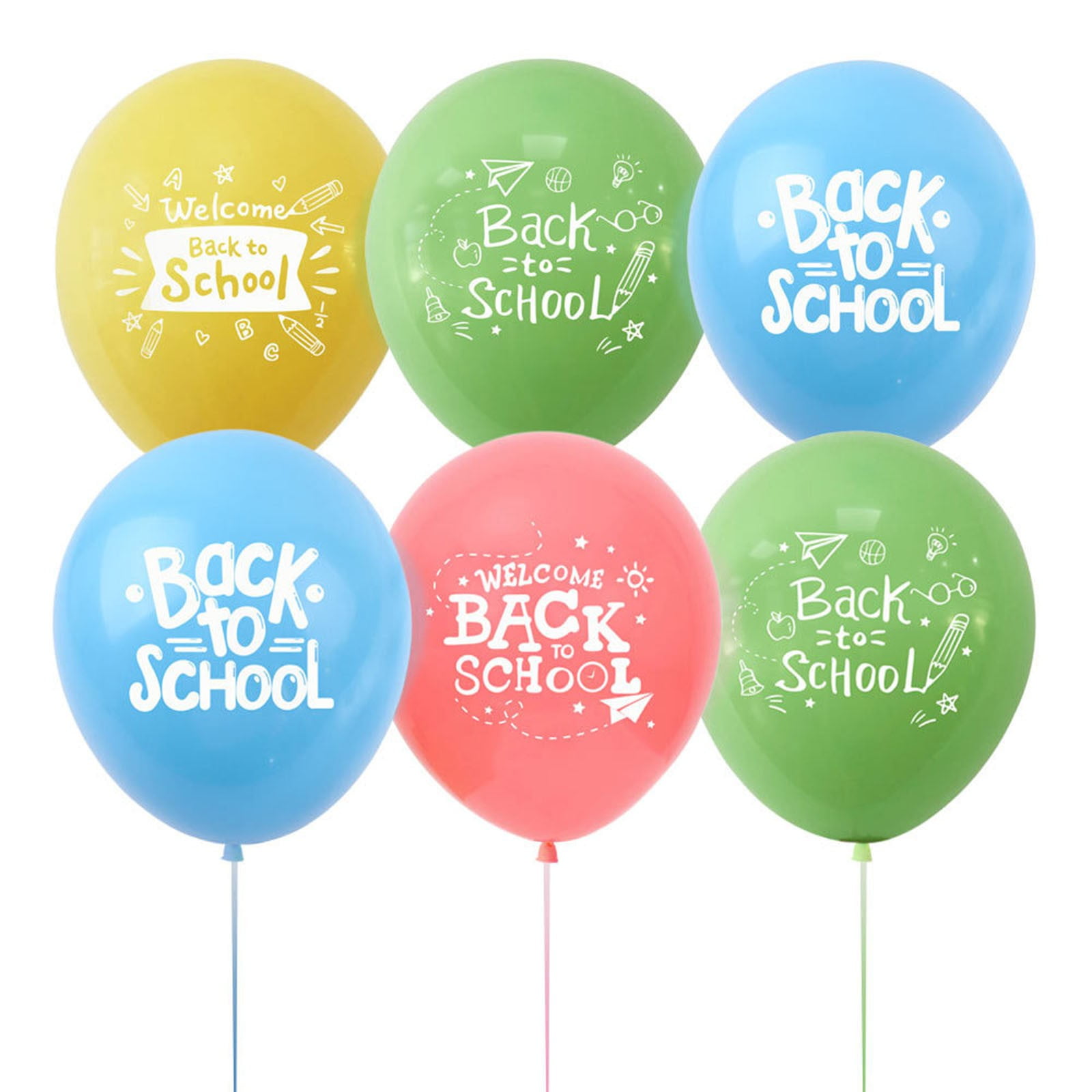 LYCAQL 40pcs 4 Colors Welcome Back To School Balloons 10pcs Kids First ...