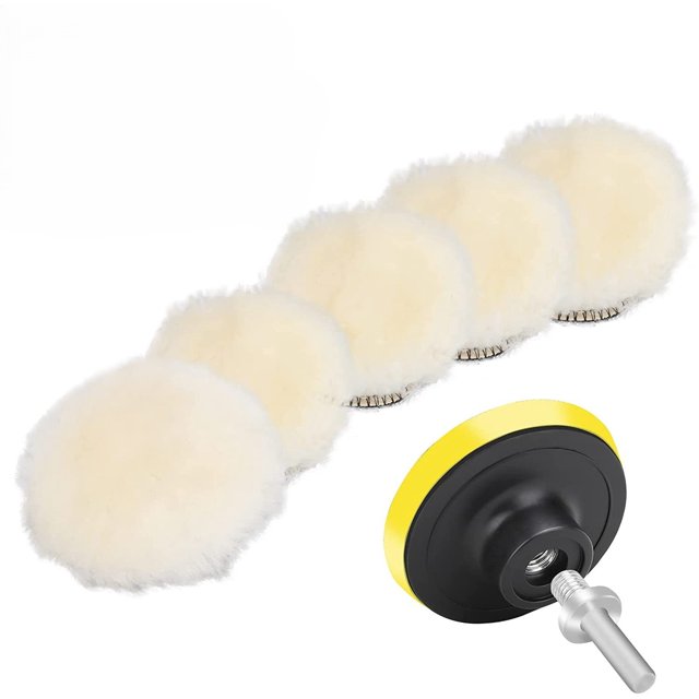 LYCAQL 6 Pcs 6 Inch Wool Polishing Buffing Pad Polishing Buffing Wheel ...