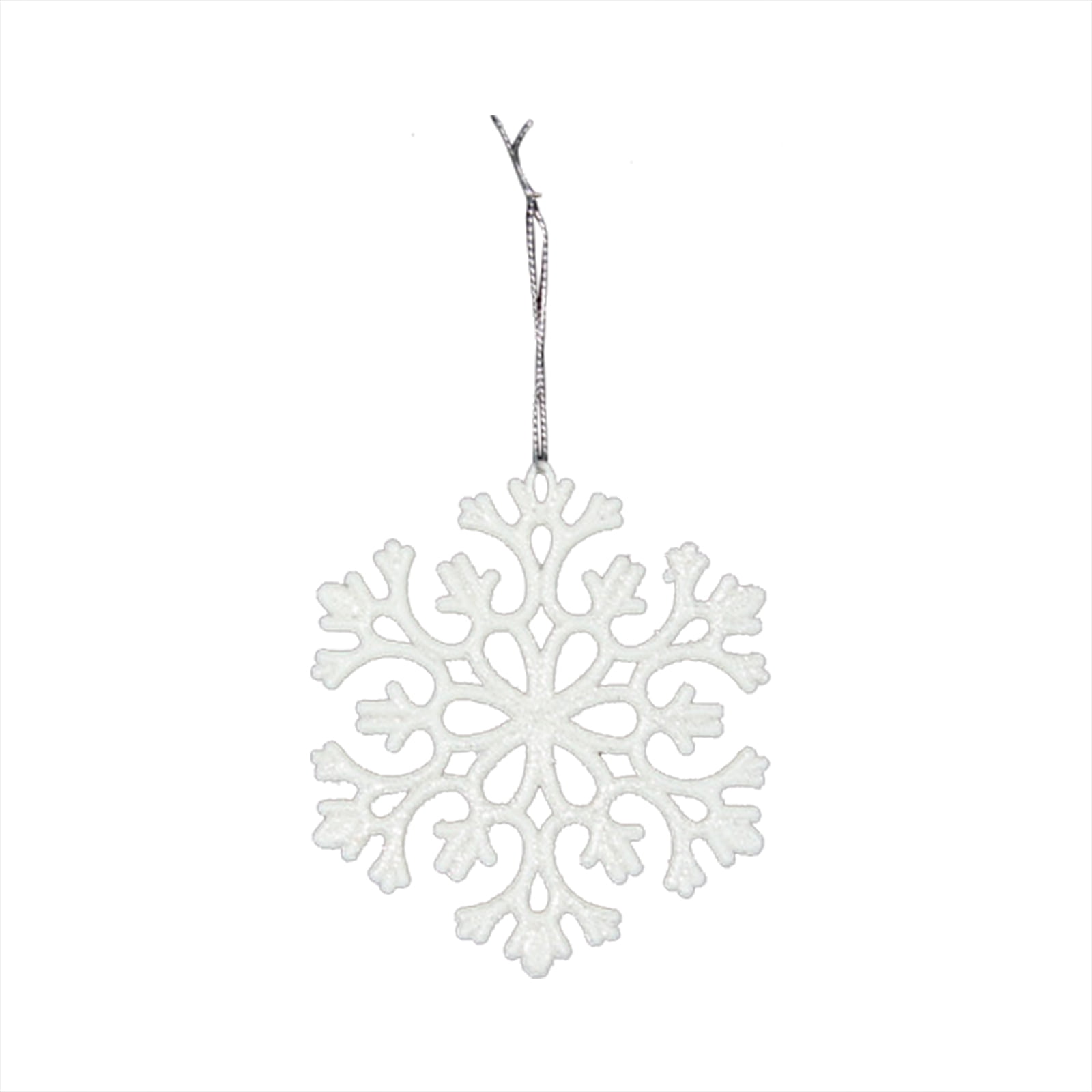 LYCAQL 9pcs Large White Snowflakes Ornaments 4" Big Glitter Snowflake ...