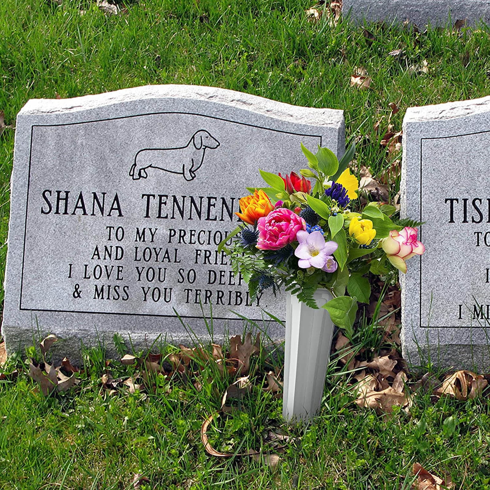 LYCAQL Cemetery Vases 12pcs Flower Holder for Cemetery Decorations for ...