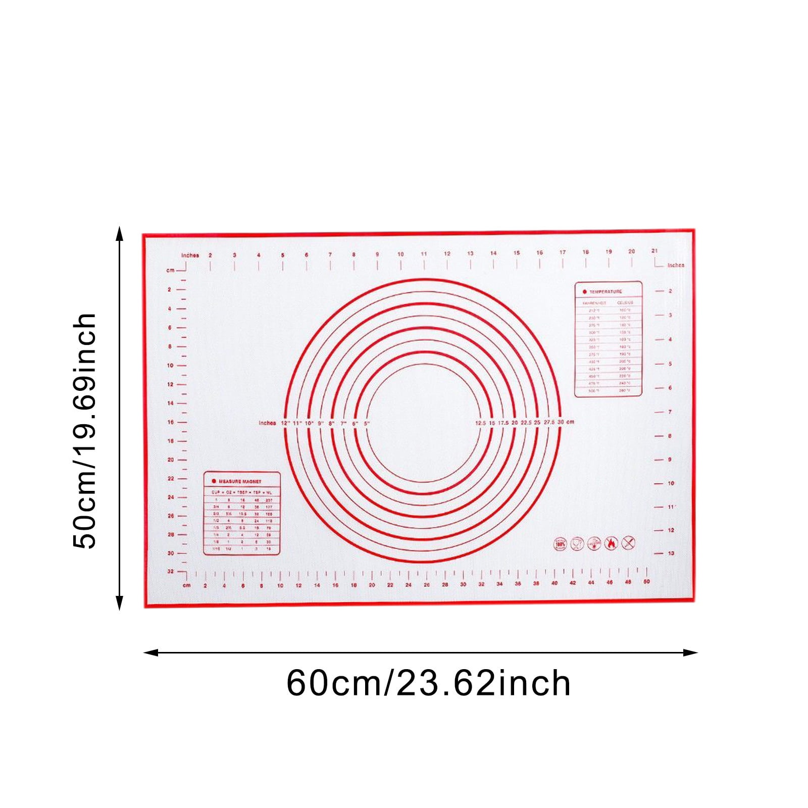 LYCAQL Extra Large Silicone Pastry Mat Extra Thick Non Stick Baking Mat ...
