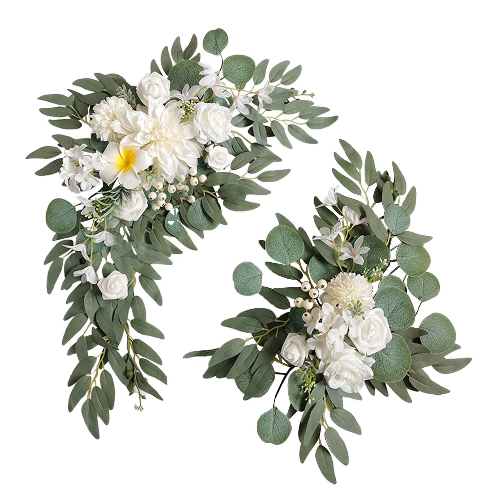 LYCAQL Flower Swag Set of 2 for Wedding Welcome Signs Floral ...