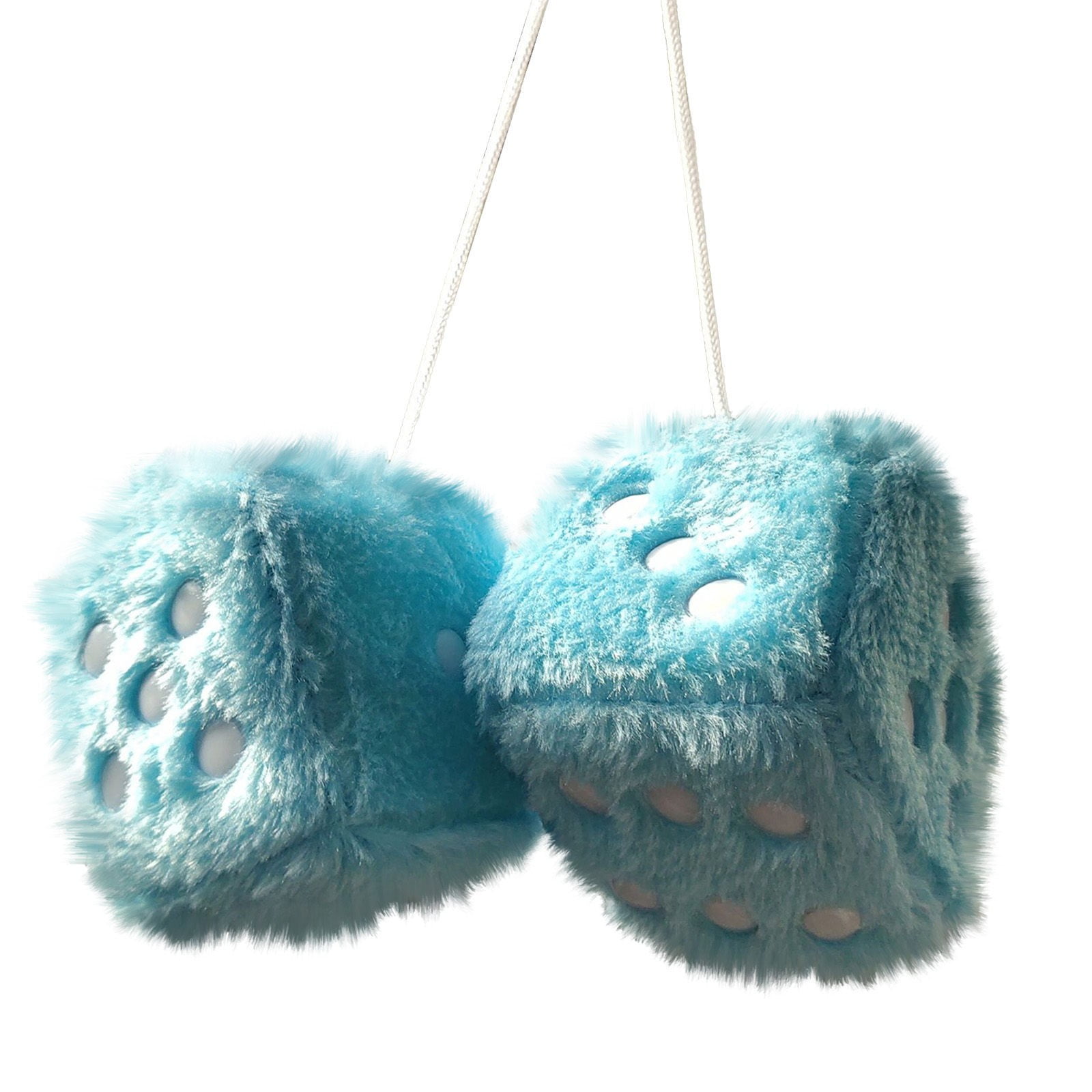 LYCAQL Fuzzy Plush Dice for Car Mirror, Pair of Retro 3”Dice with Black ...