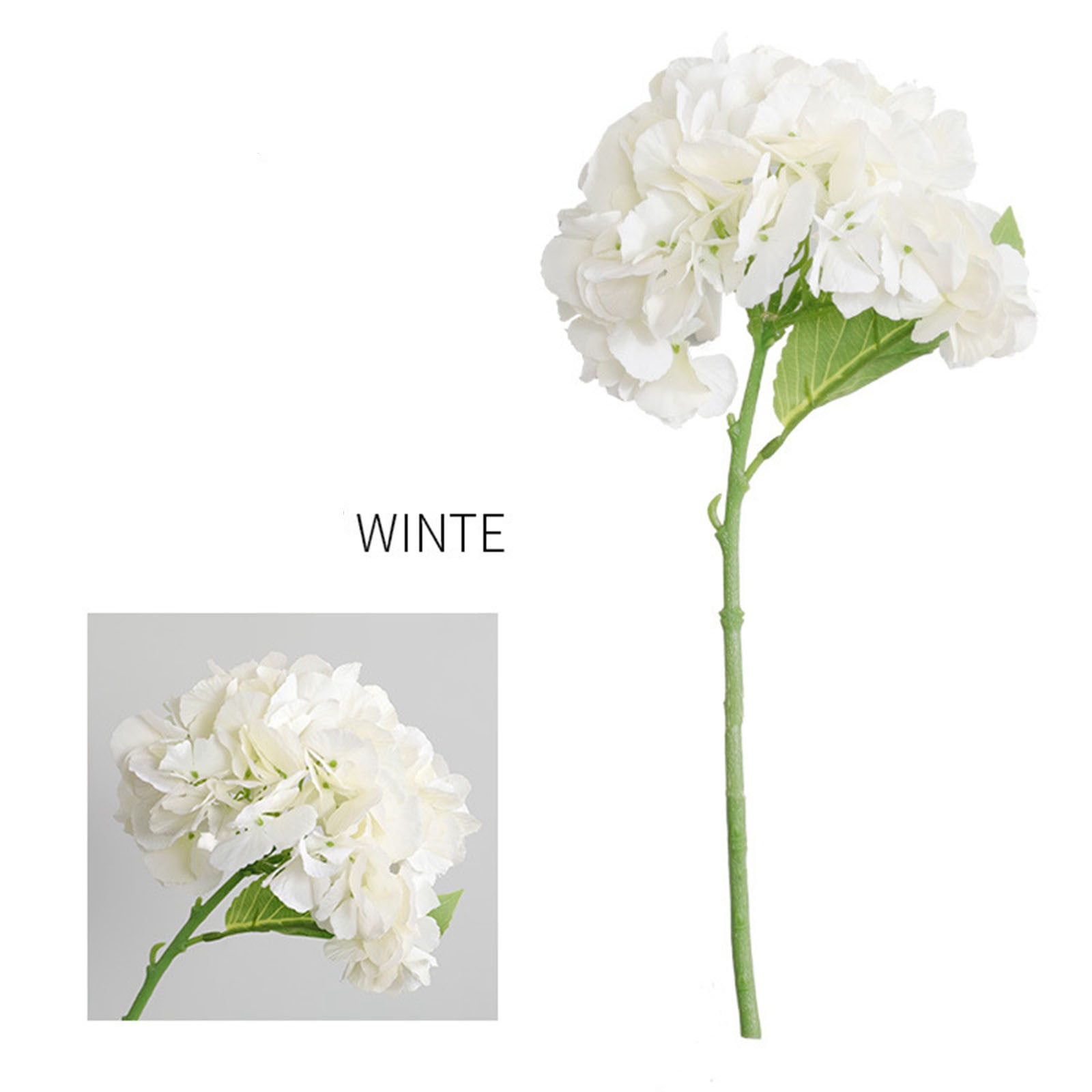 LYCAQL Hydrangea Artificial Flowers White Silk Flowers Arrangements in ...