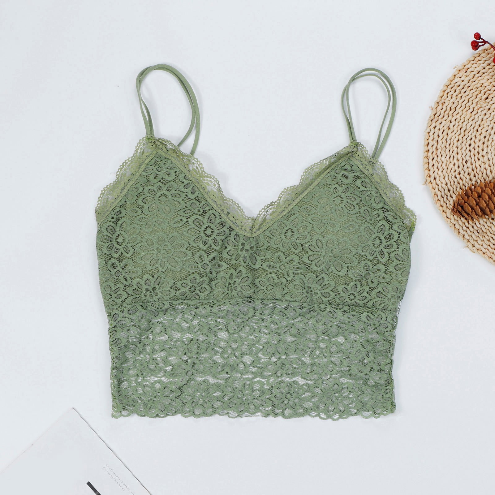 LYCAQL Lingerie for Women Female Ring- Cup Chest Bras Camisole Vest ...