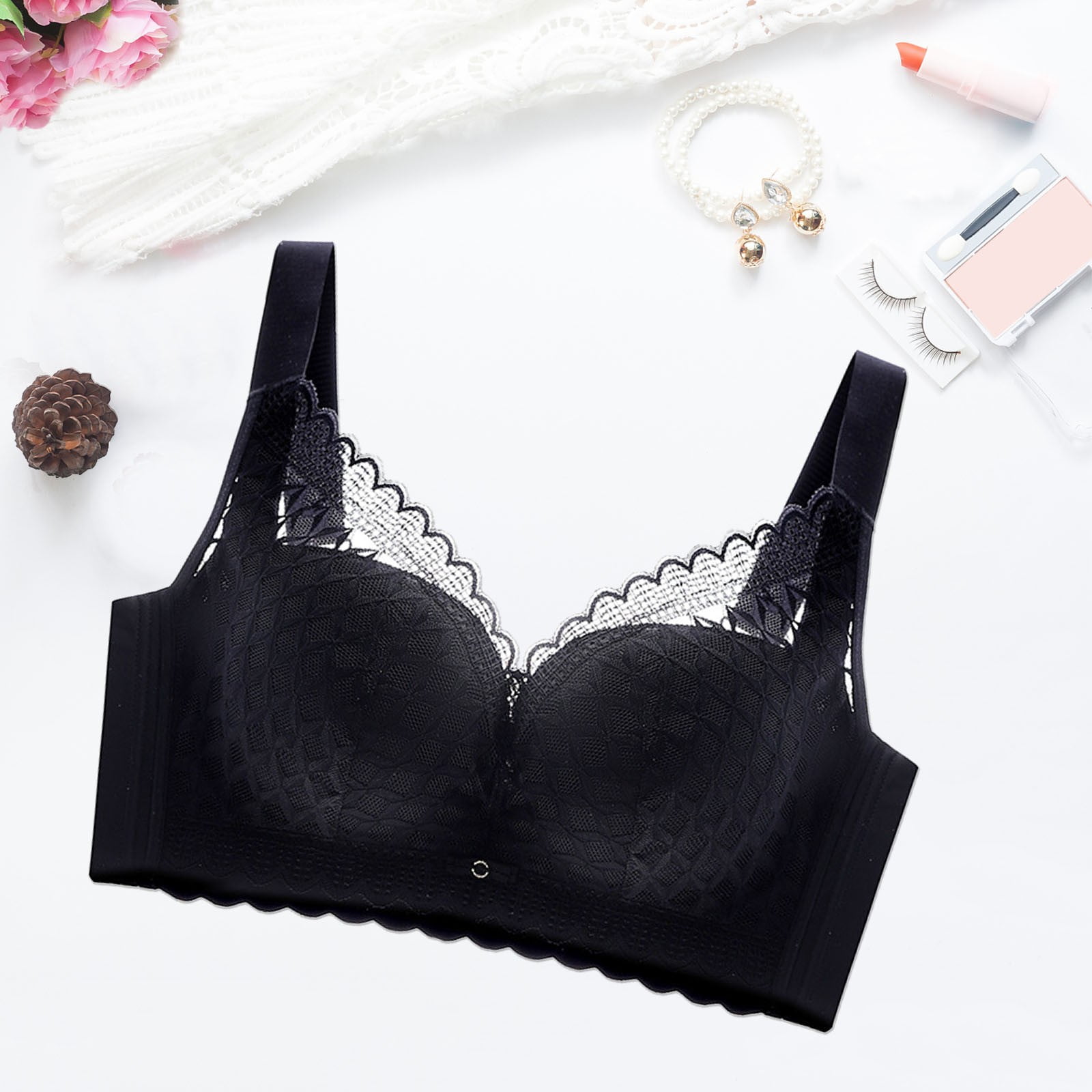 LYCAQL Lingerie for Women Ladies Underwear Soft Underwire Ultra Thin ...