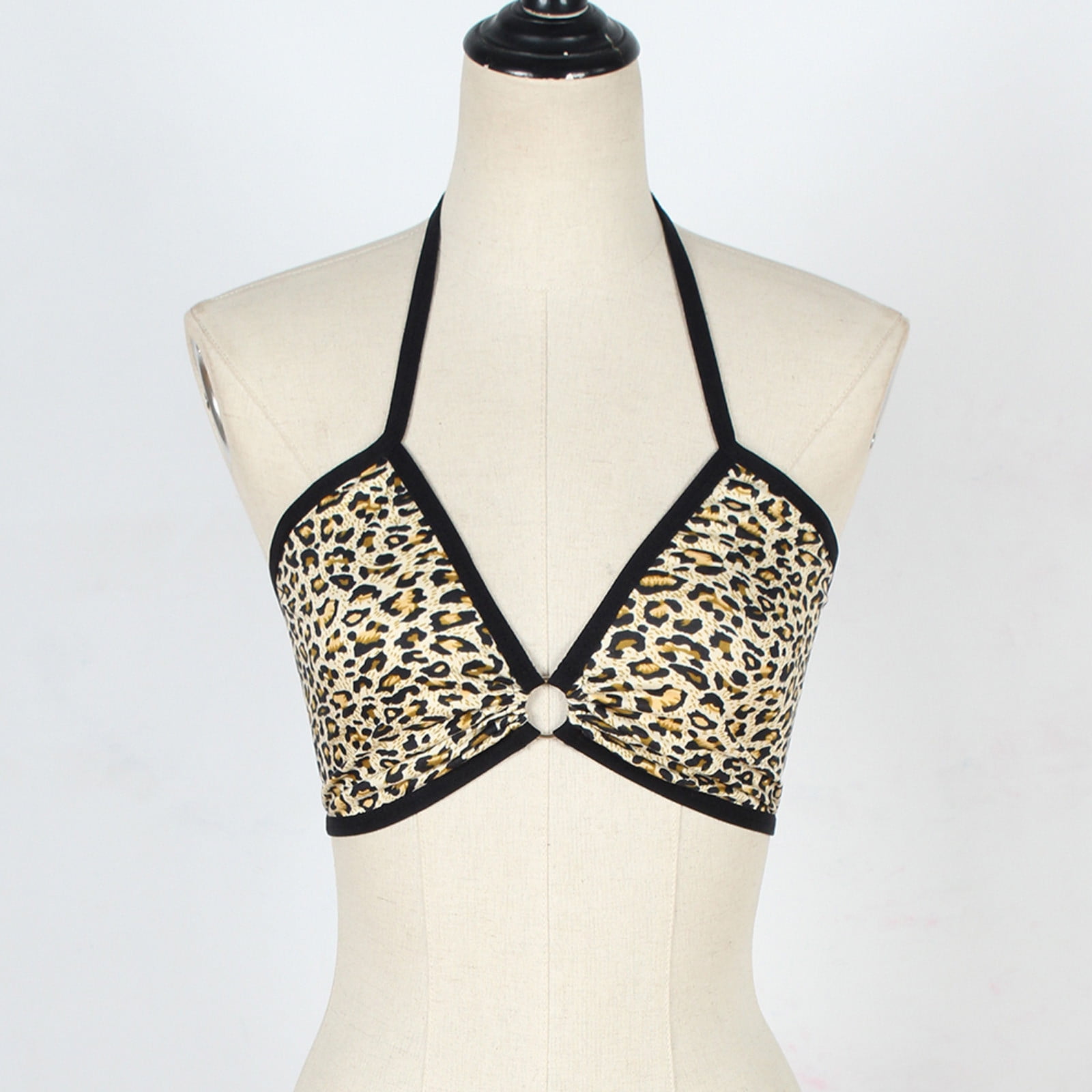 Lycaql Lingerie For Women Womens Leopard Hollow Out Back Bra Deep V