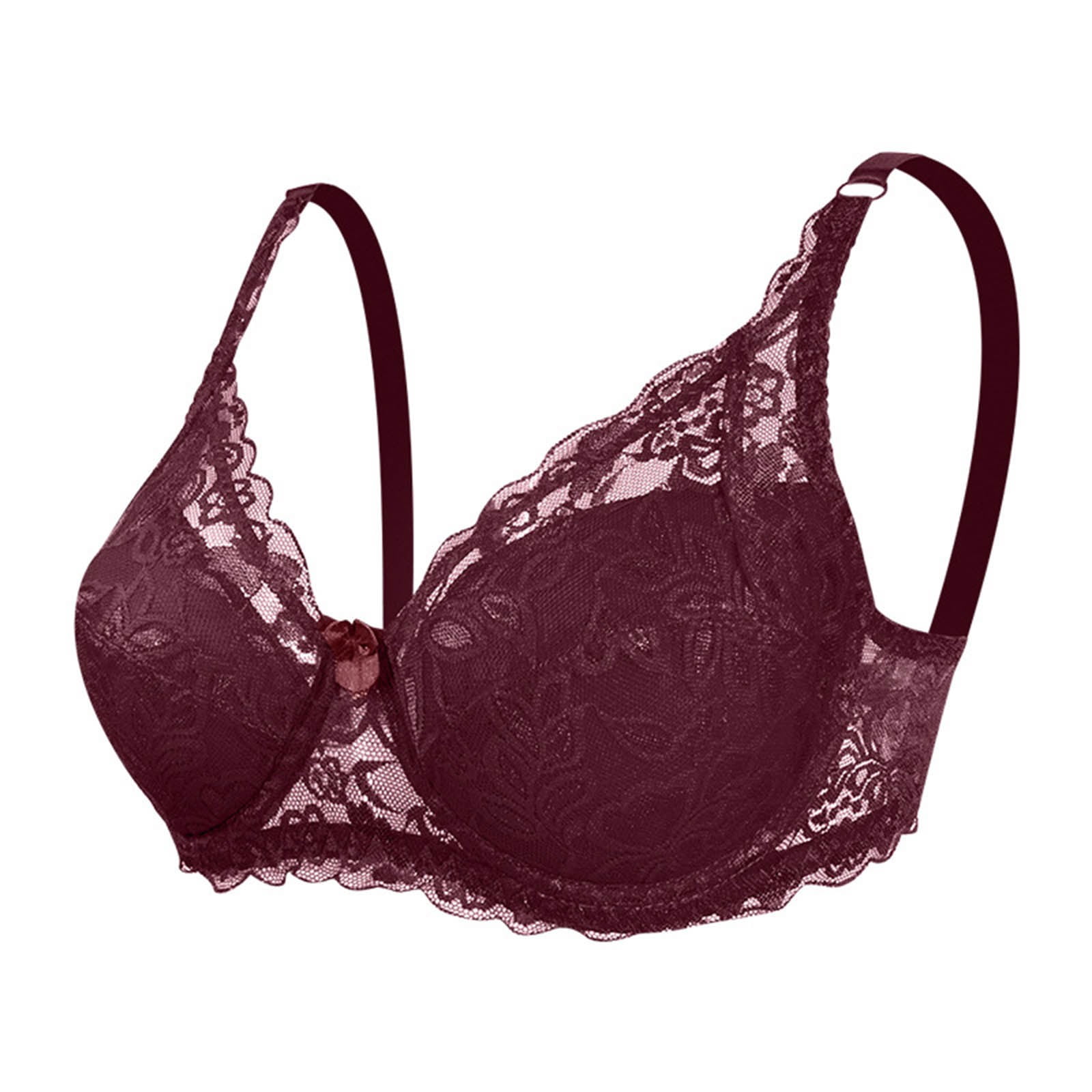 LYCAQL Lingerie for Women Womens Thin Cotton Cup Large Size Lace Bra ...