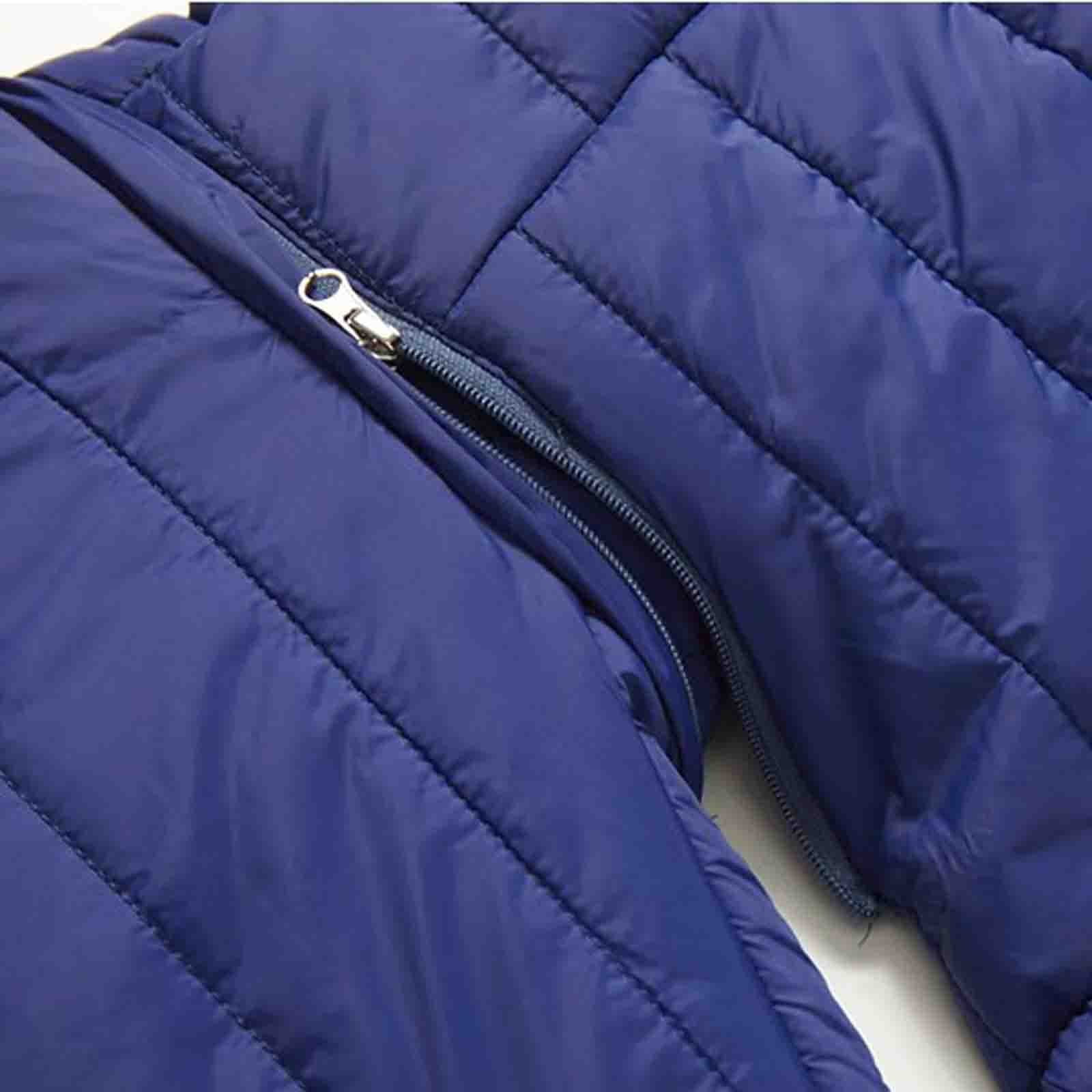 Lycaql Mens Winter Coats Male Autumn And Winter Cotton Casual Keep Warm Zipper Removable Long