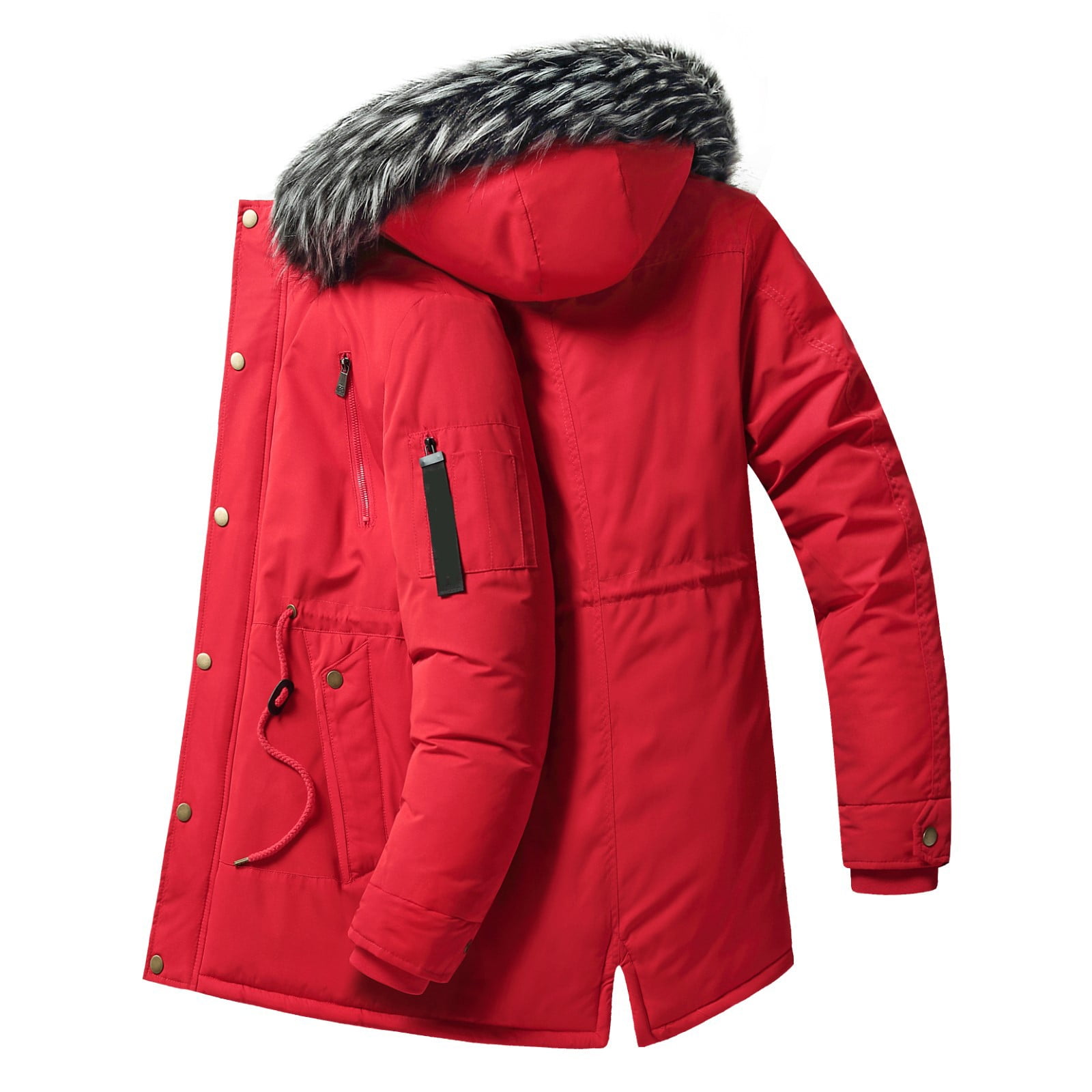 Lycaql Mens Winter Coats Male Autumn And Winter Fashion Simple Warm Slim Fit Solid Color Pocket