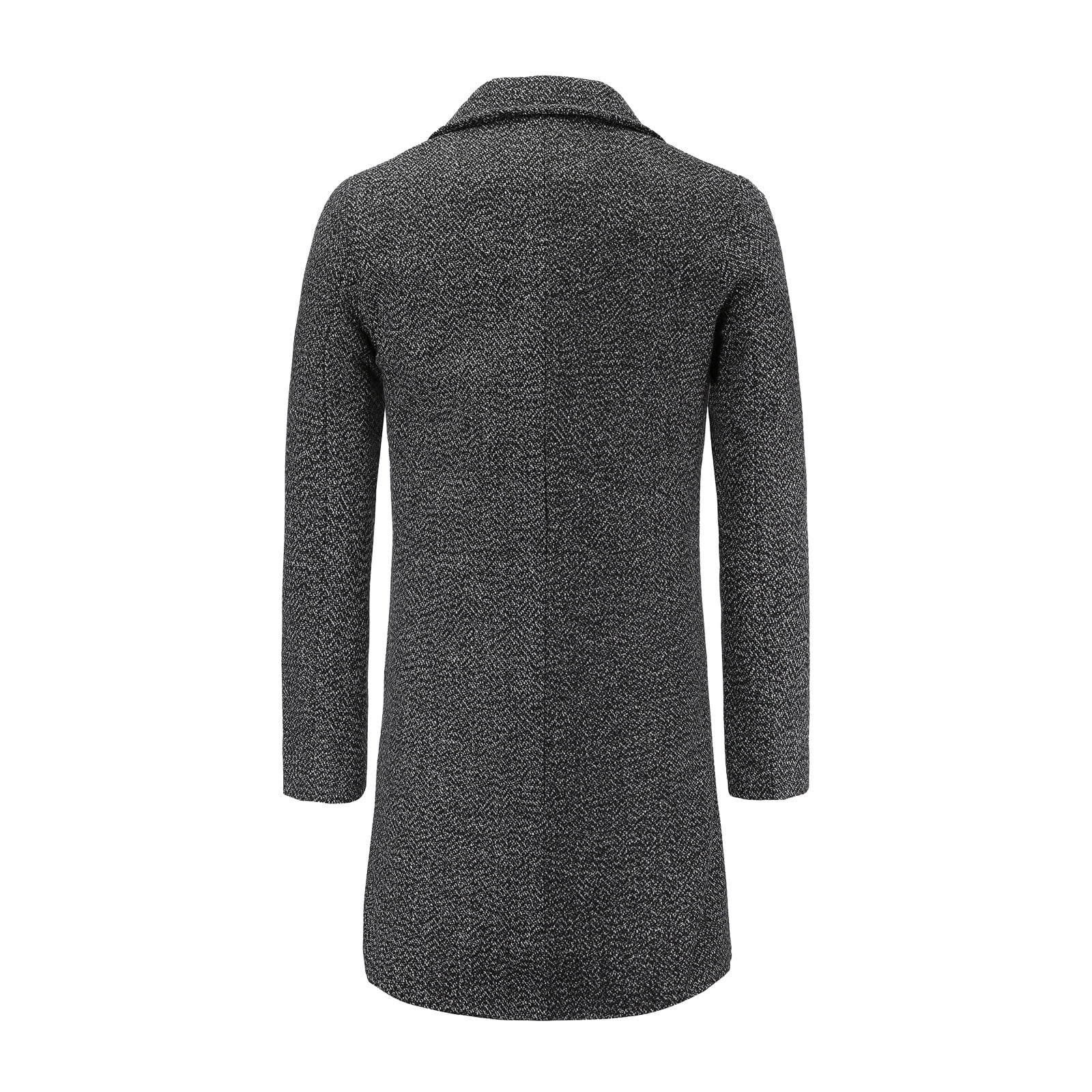 Lycaql Mens Winter Coats Mens Casual Coats Jacket Solid Single Jacket Solid Turn Collar Long