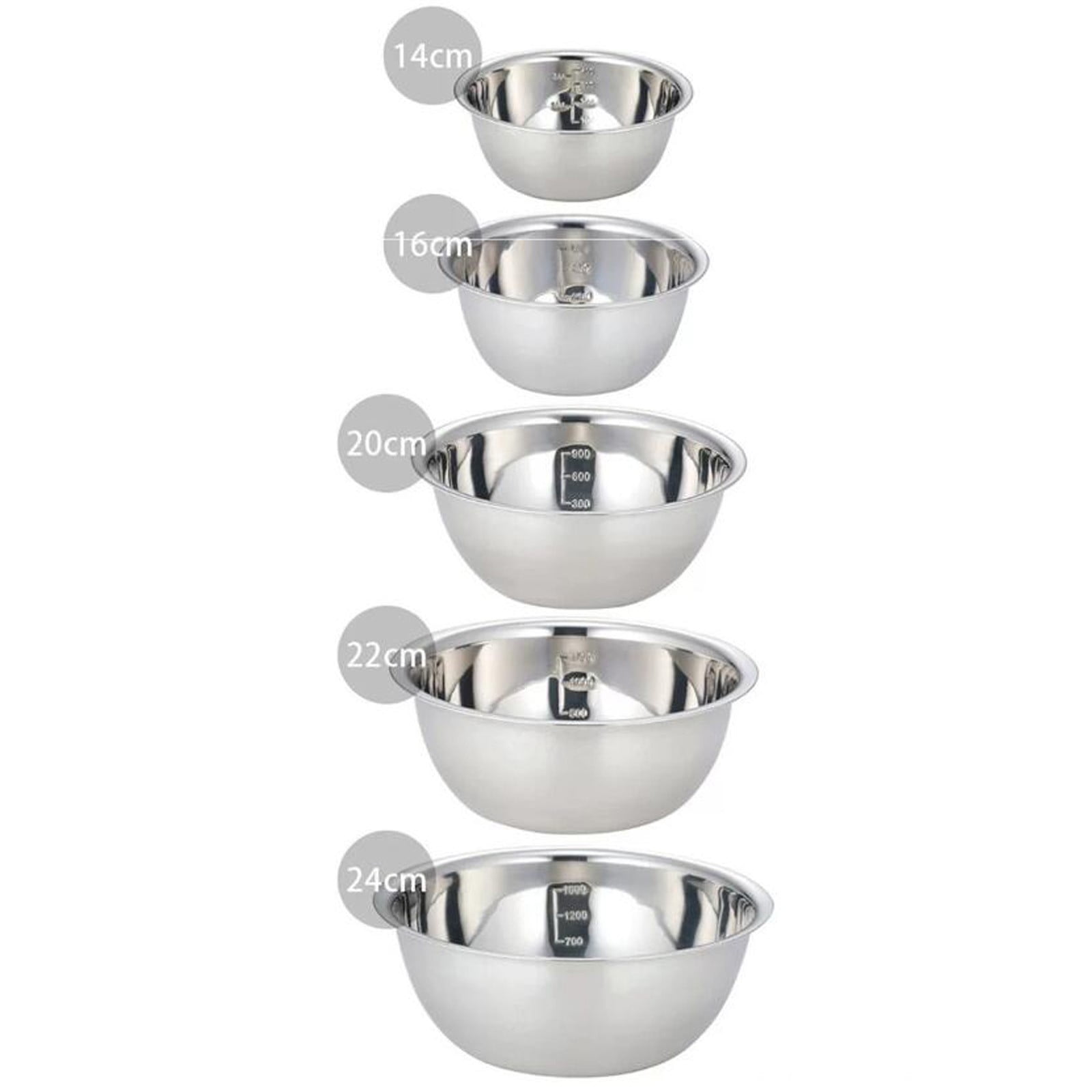 LYCAQL Mixing Bowls with Lids Set, 5PCS Stainless Steel Nesting Bowls ...