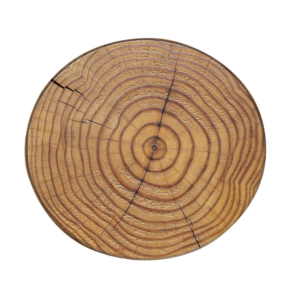 LYCAQL Round Area Rug 2 ft Fiber Tree Rings Grain Handmade Charm ...