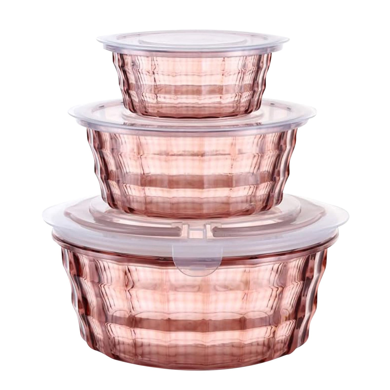 LYCAQL Set of 3 Salad Bowls with Lids Food Storage Bowls with Lids ...
