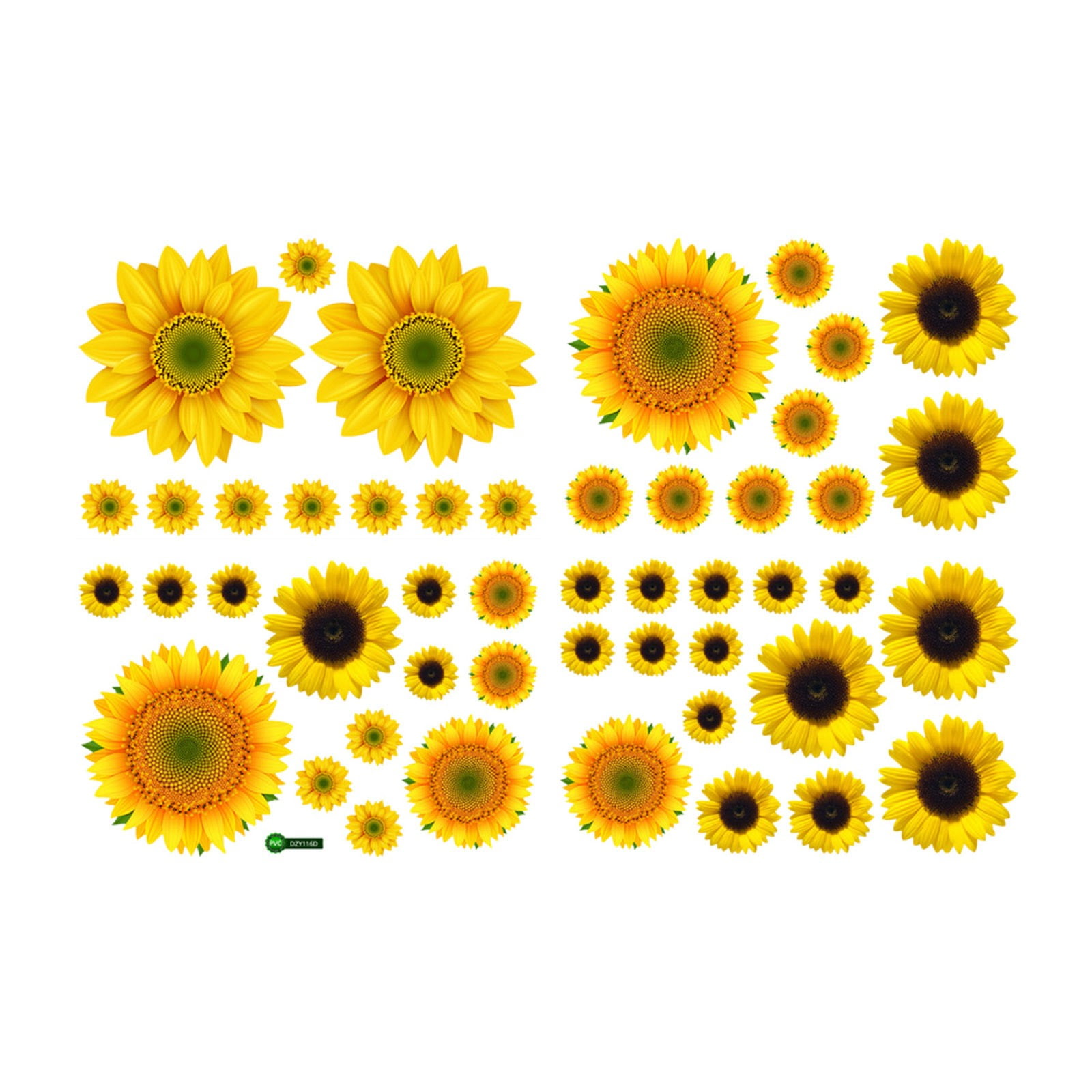LYCAQL Sunflower Wall Decor - 27 PCS Sunflower Stickers for Walls with ...