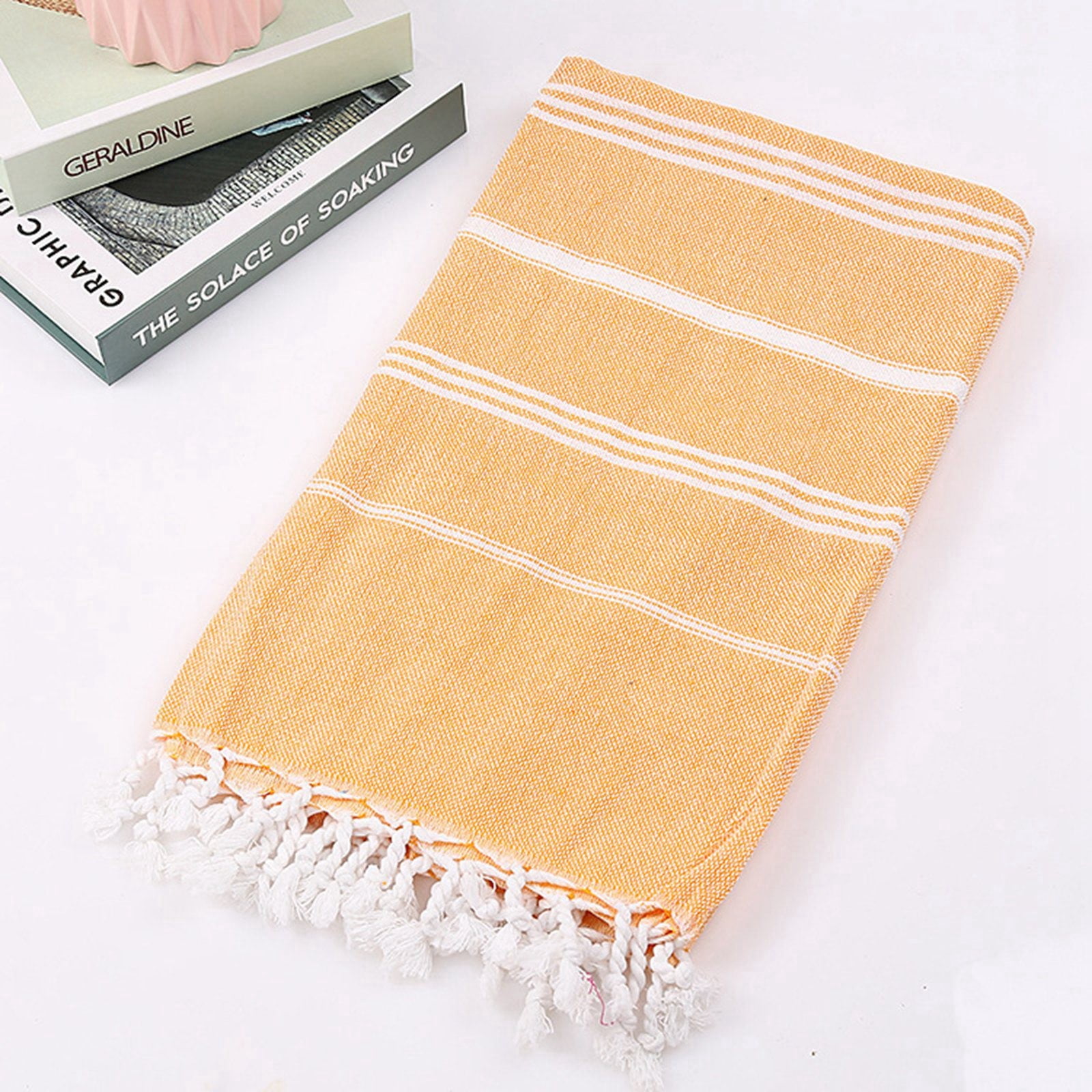 LYCAQL Turkish Beach Towel Pure Cotton Turkish Non Stick Sand Tassel ...