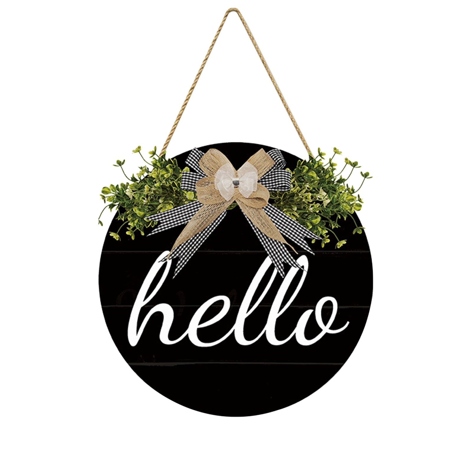 LYCAQL Welcome sign for front door Round Wood Sign Hanging Welcome Sign ...