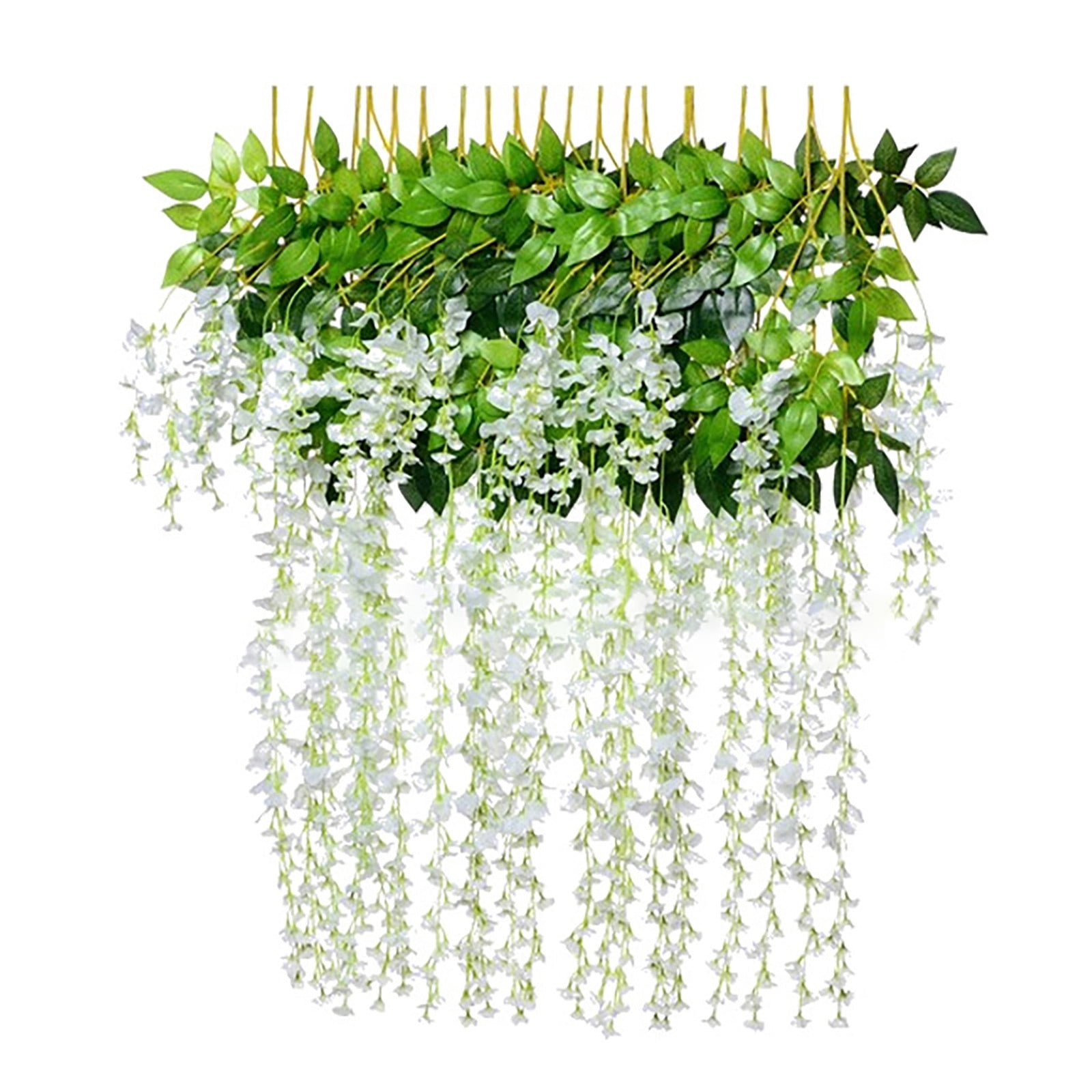 LYCAQL Wisteria Hanging Flowers 3.6ft Artificial Vines Garland Silk ...