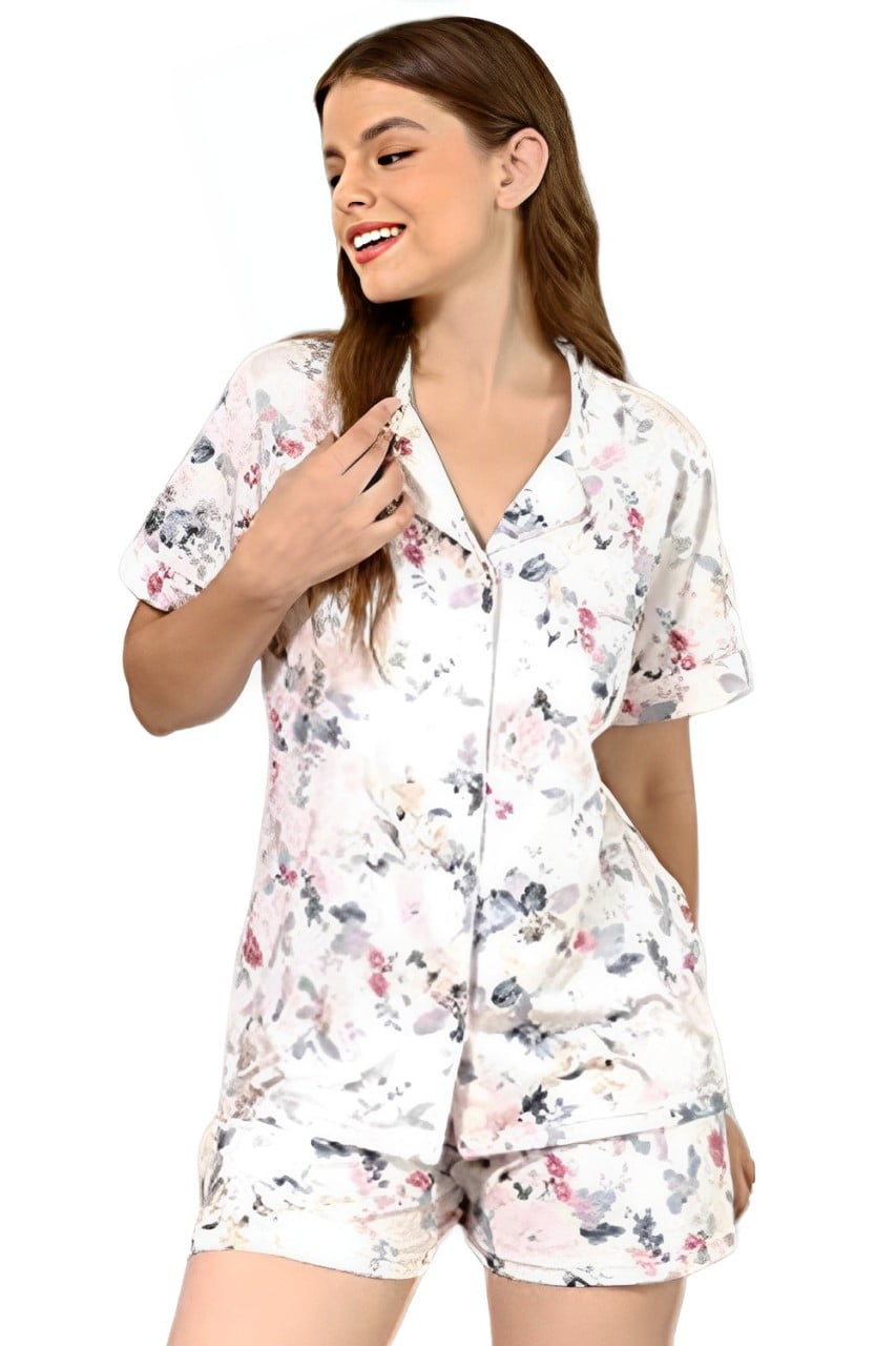 LYCY Womens Pajamas Set Floral Print, Soft Pajamas for Women Shorts Set ...