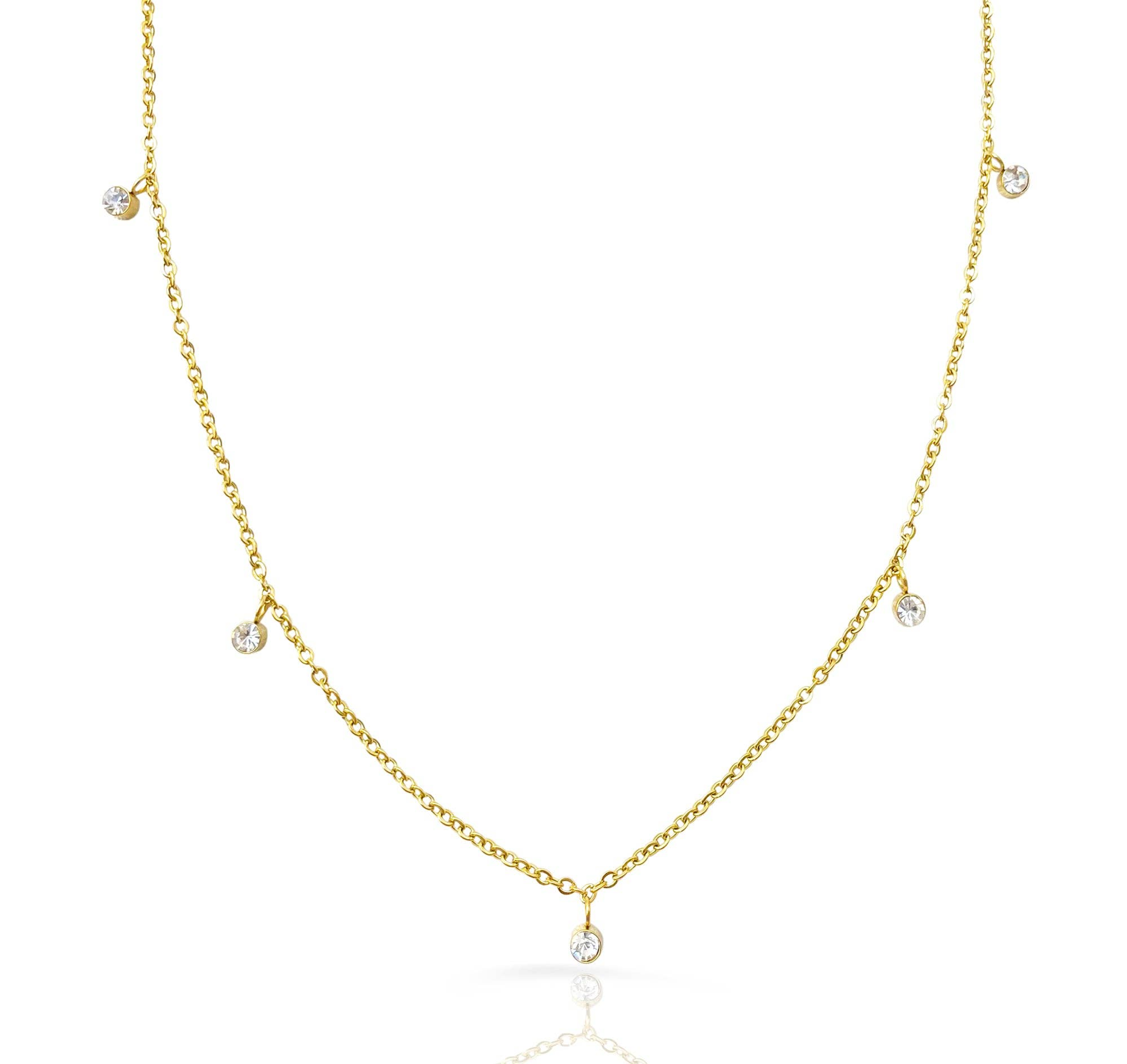 LYDIA GOLD DIAMOND STATION NECKLACE[ ] - Walmart.com