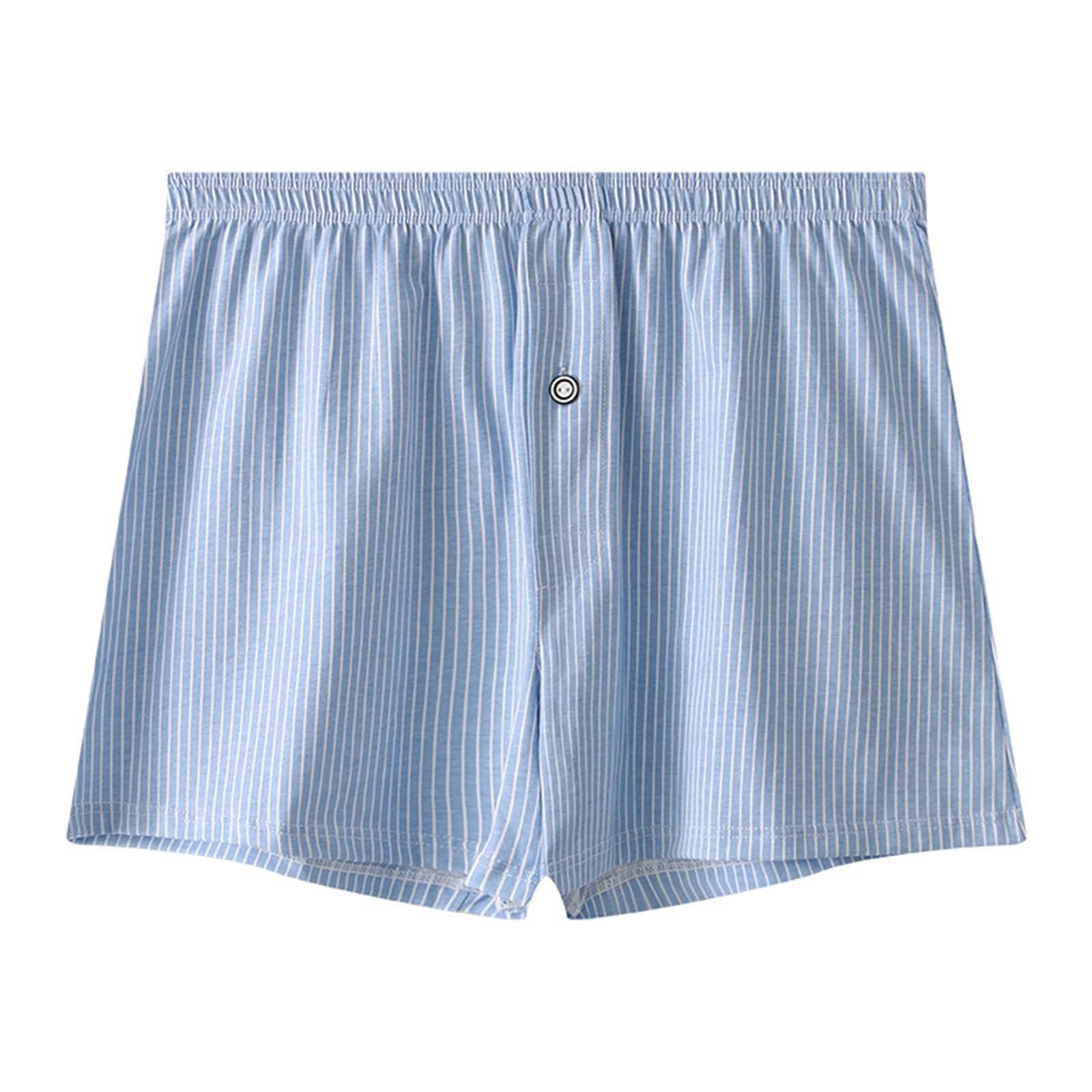 LYEAA Boxers for Men Loose Cotton Soft Breathable Trunks Striped Plus ...