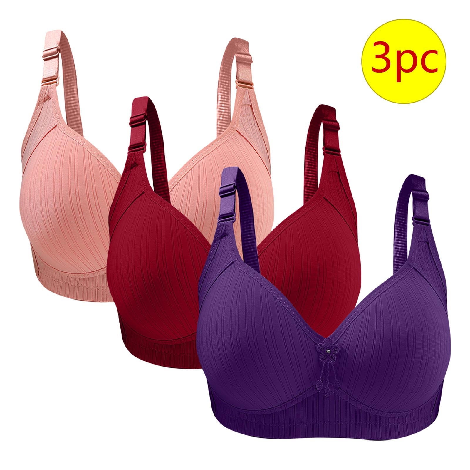 LYEAA Bras No Underwire Full Figure 3 Pack of Push Up No Wire Bra ...