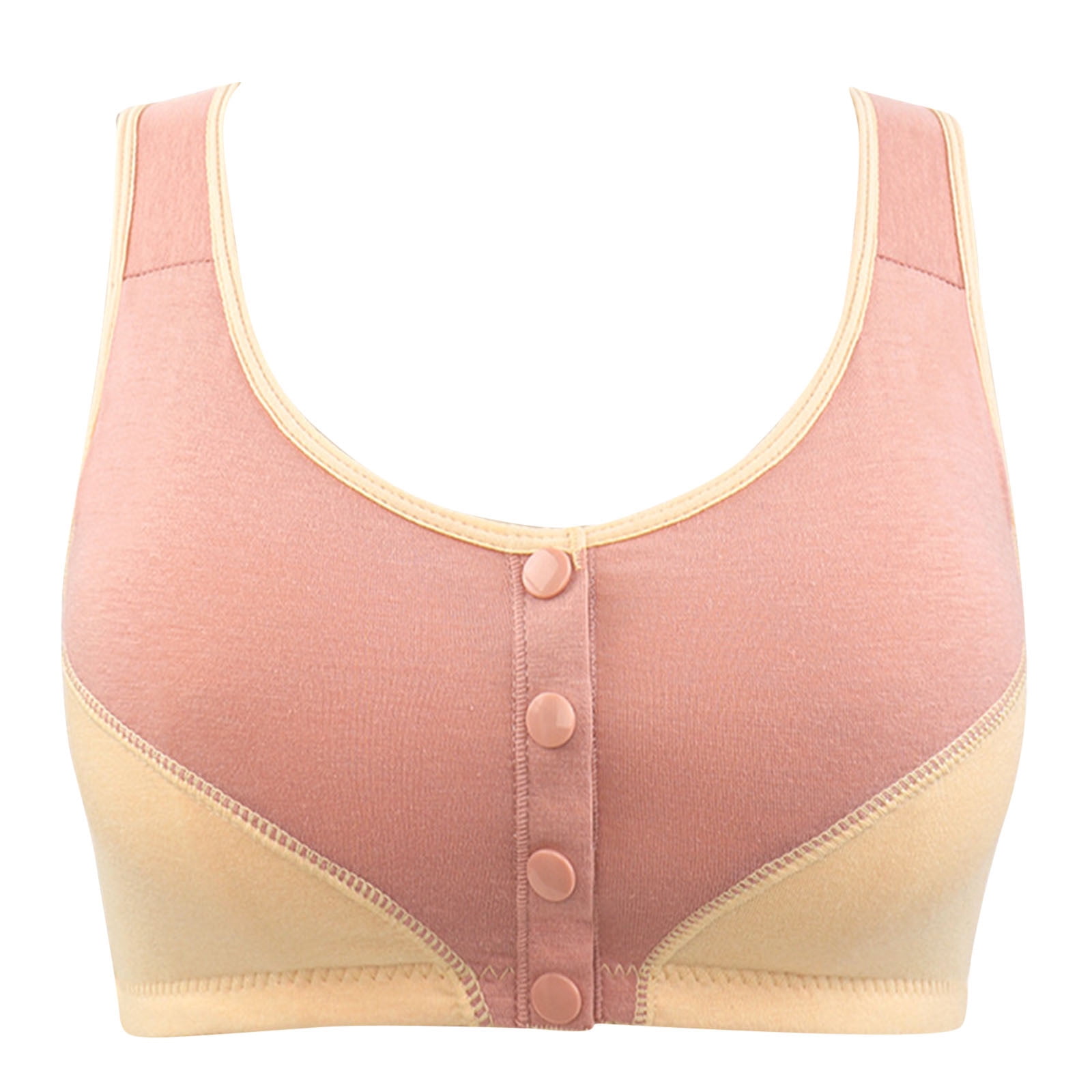 LYEAA Bras for Older Women Wirefree Plus Size Soft No Wire Push up ...