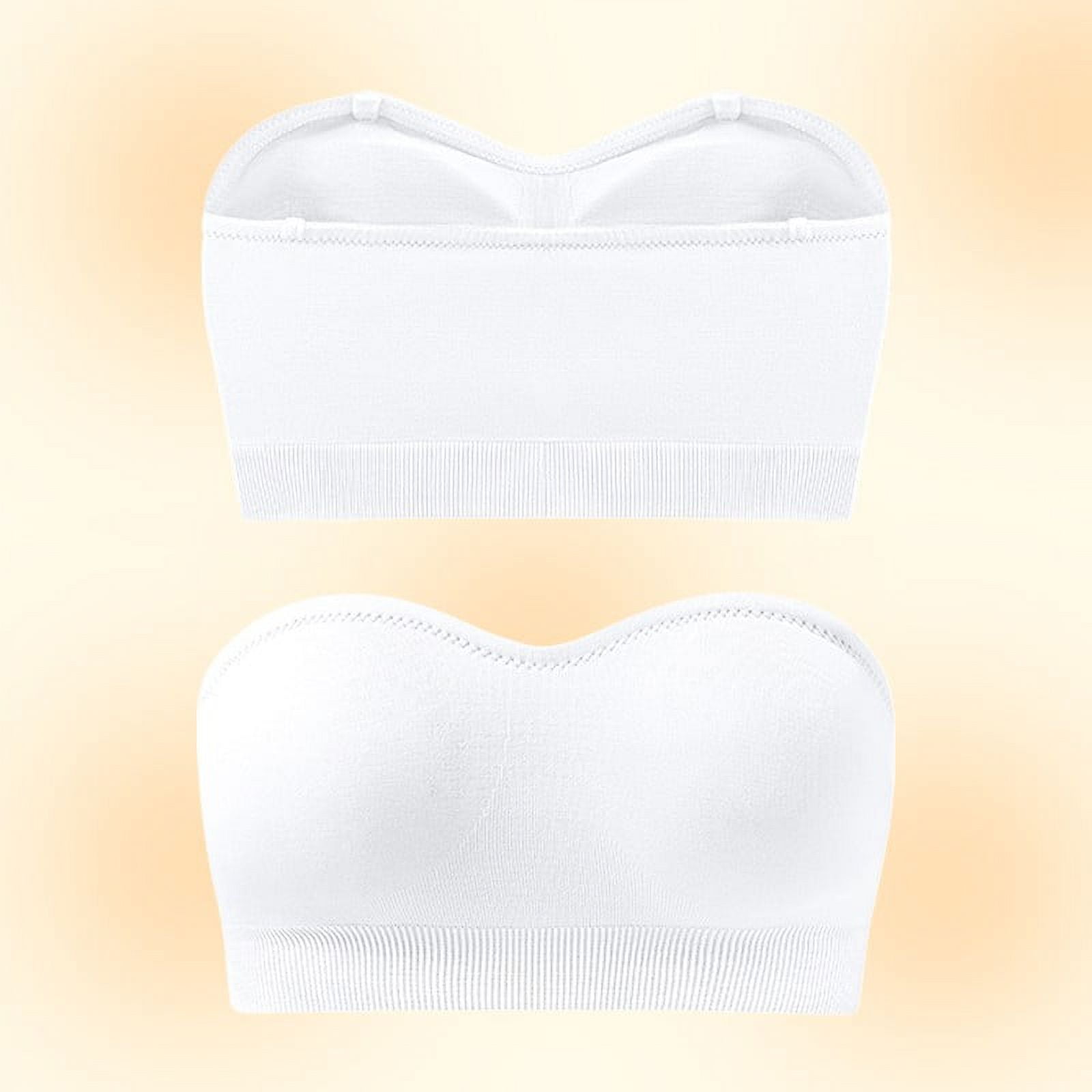 LYEAA Bras for Women Push up Padded Wireless Plus Size Strapless Convertible Stretch Bandeau No ...