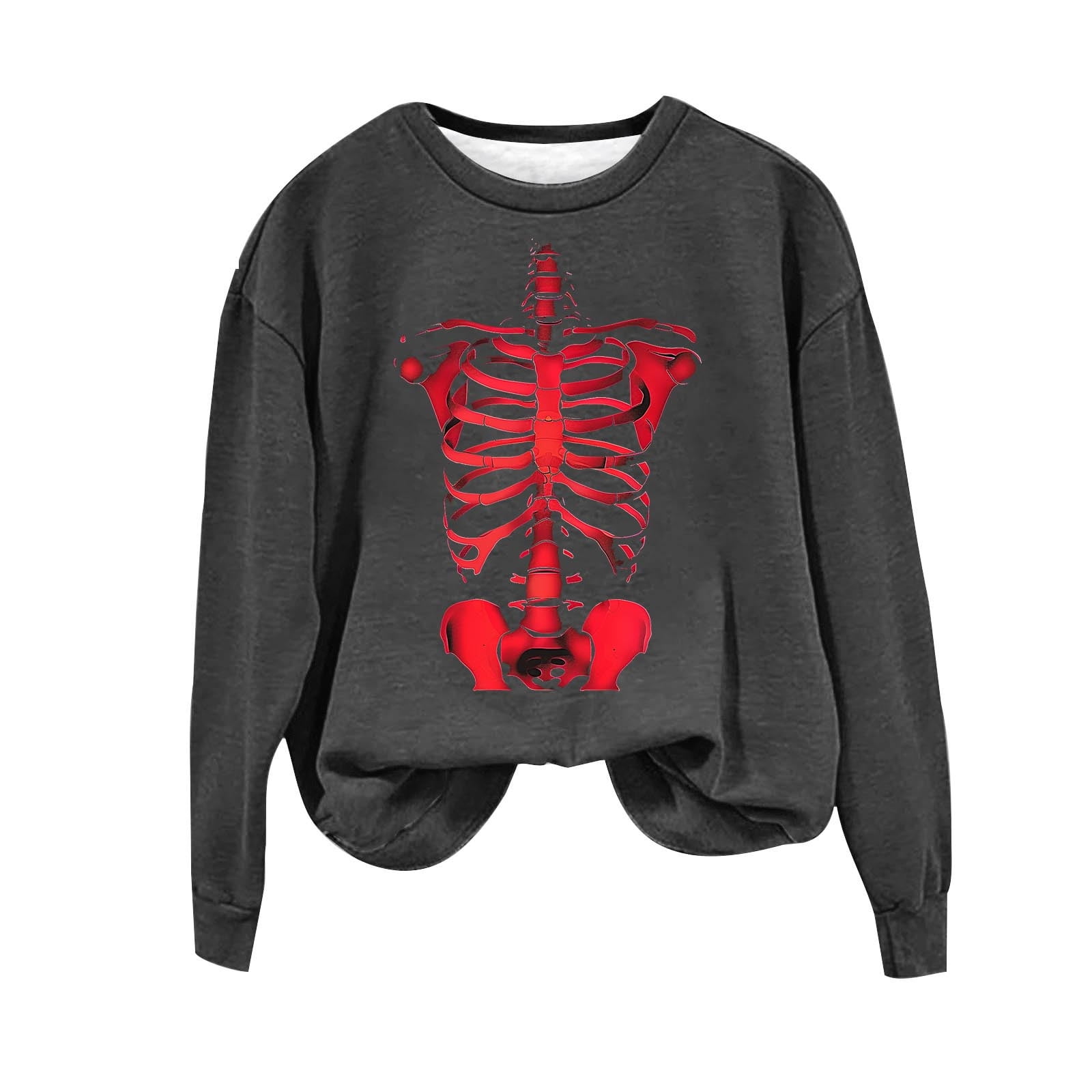 LYEAA Halloween Womens Sweatshirts Long Sleeve Crew Neck Regular Ribbed ...