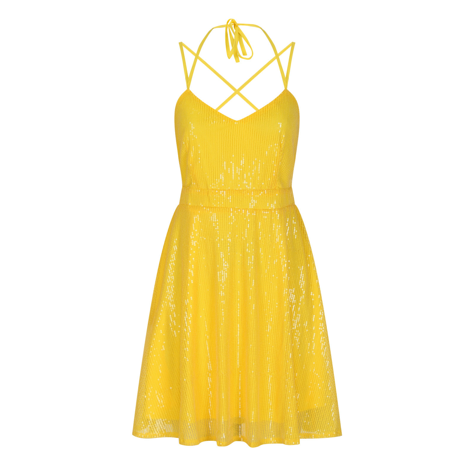 LYEAA Homecoming Dresses for Women Glittery Sleeveless V Neck Sequin ...