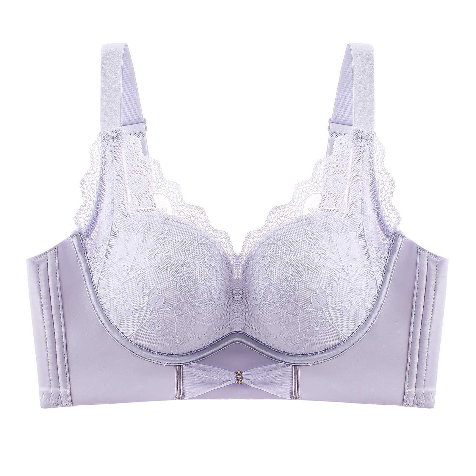 LYEAA Lace Bras for Women Soft No Wire Push up Everyday Bras Wireless ...