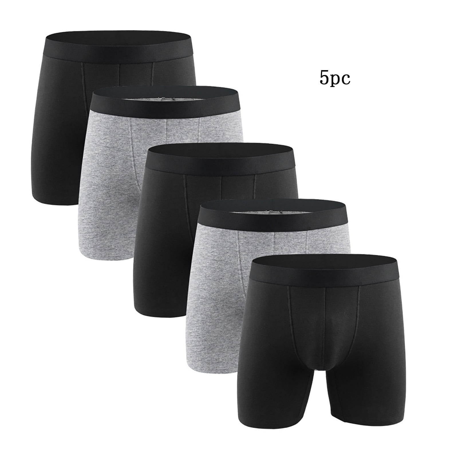 LYEAA Men Underwear Pack of 5 Cotton Soft Breathable Boxers Solid Plus ...