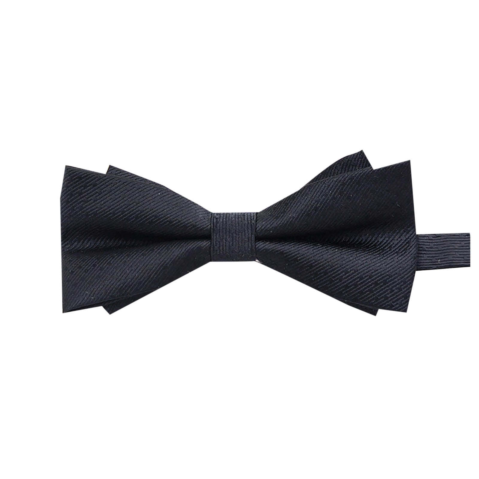 LYEAA Men's Bowtie Solid Double Fold Neckties Business Formal Men Bow ...