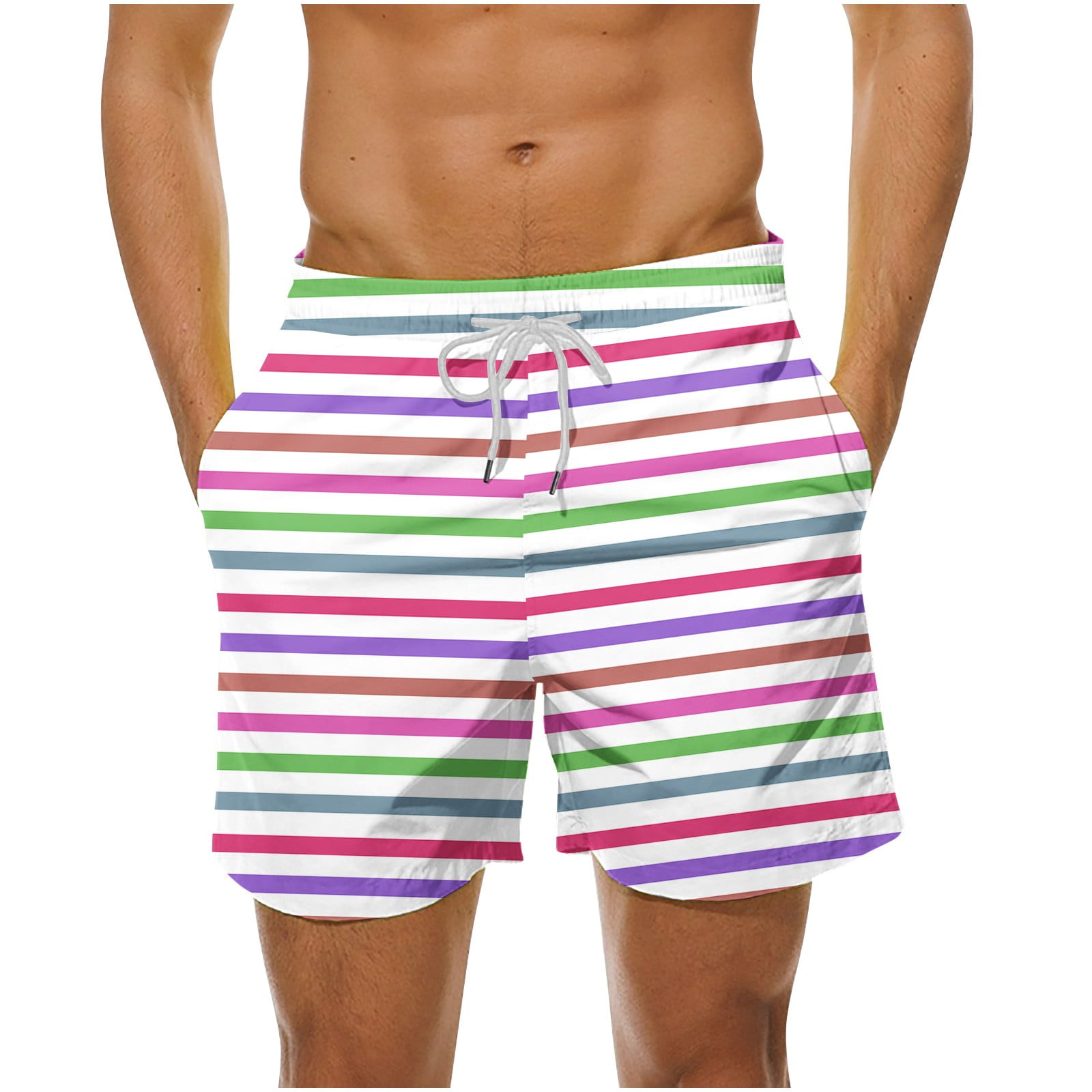 LYEAA Men's Swim Board Shorts Elastic Waist Summer Beach Big Swimming ...