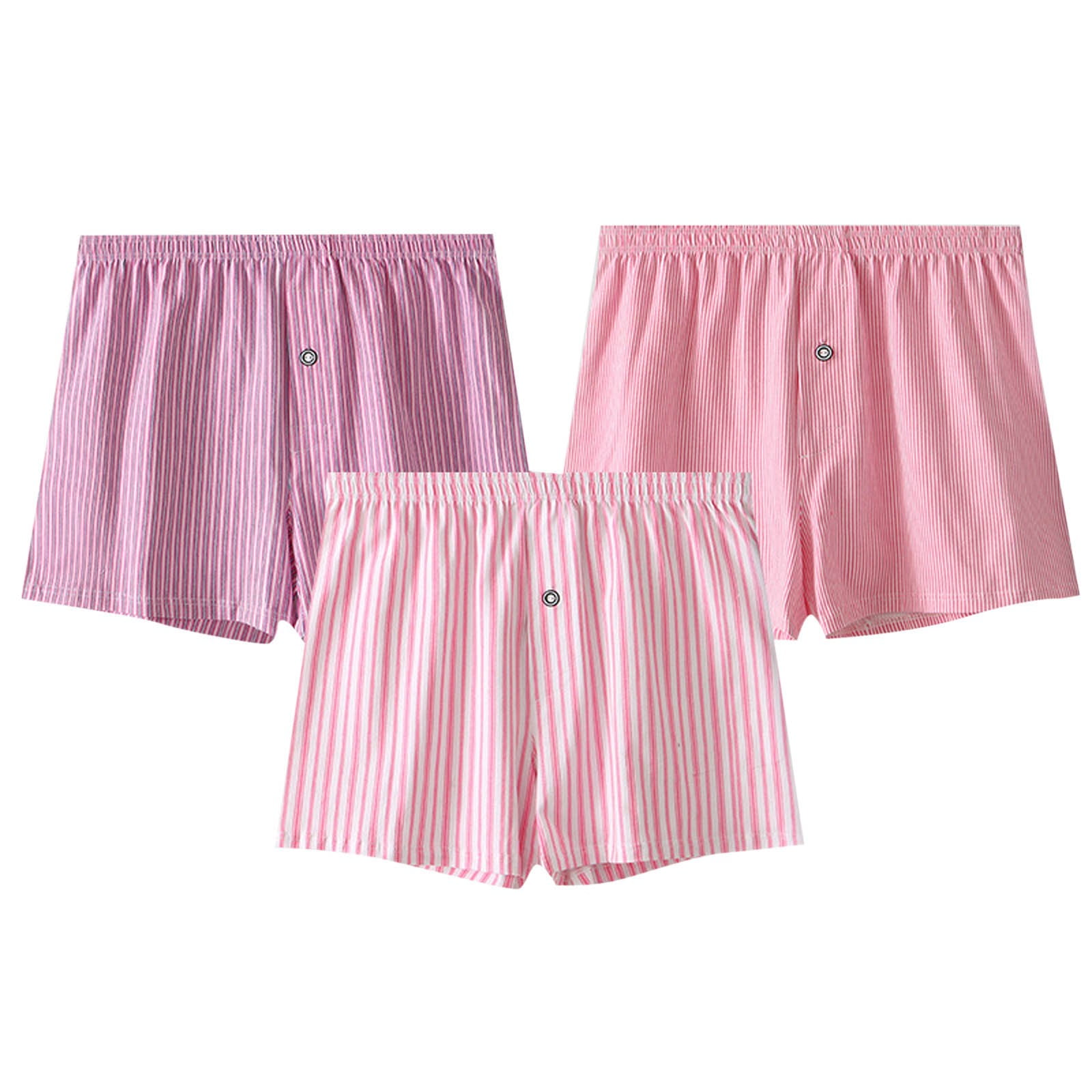 LYEAA Mens 100% Cotton Underwear Boxers 3-Pack Soft Breathable Trunks ...