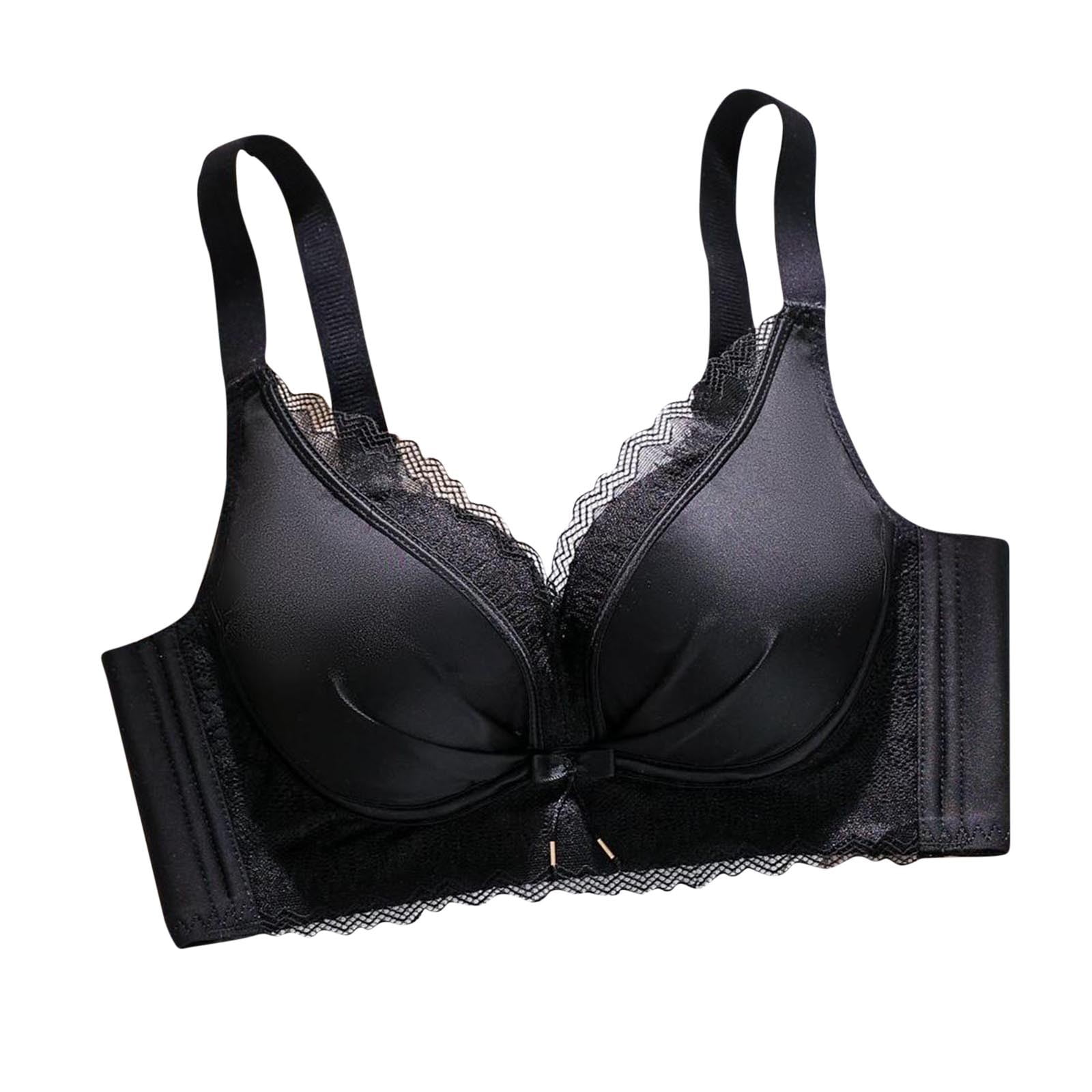 LYEAA No Underwire Bras for Women Lace Push up Padded Wireless Daily ...