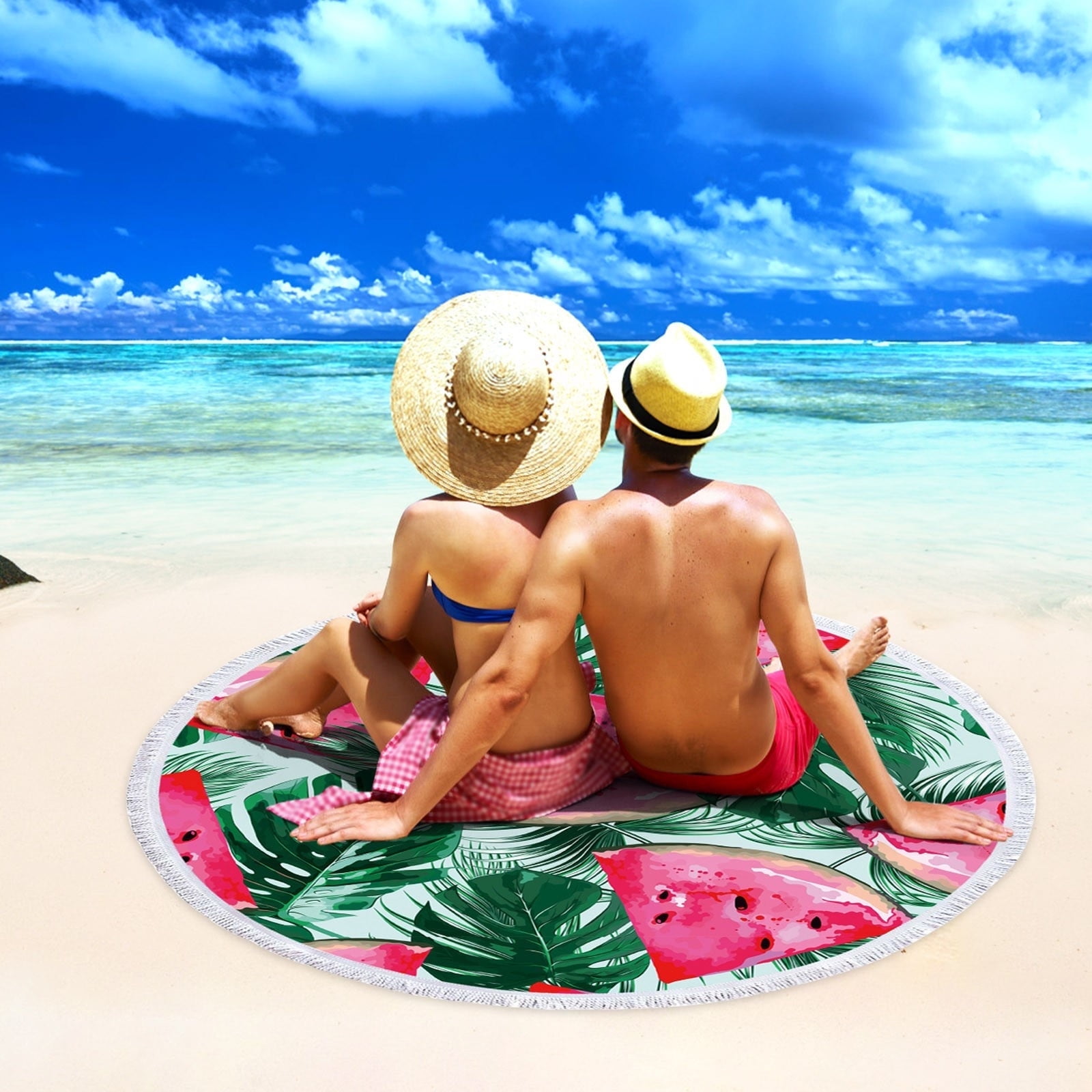 LYEAA Oversized Beach Towels Clearance Microfiber 150x150cm Multi-Purpose Towel Thick Beach Mat ...