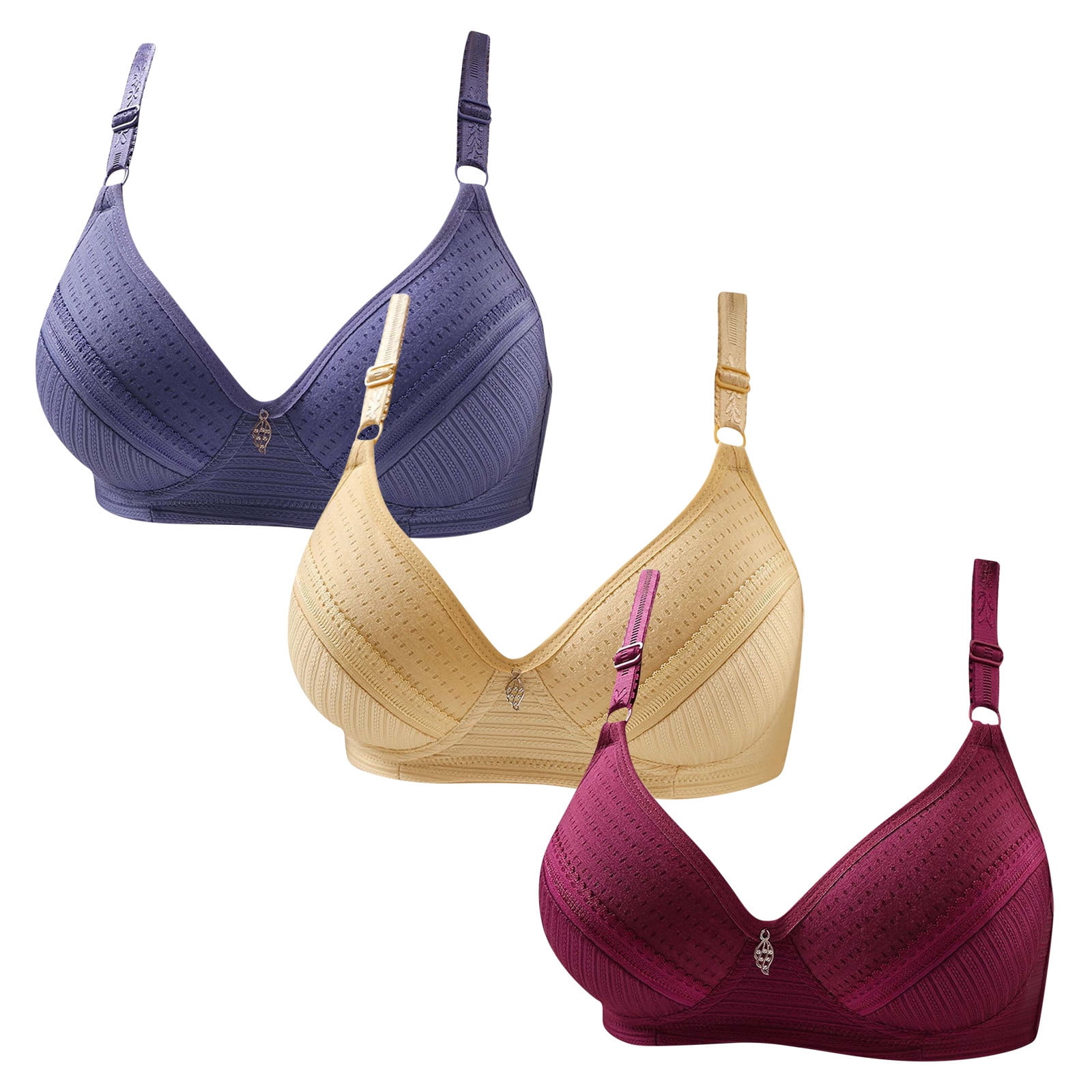 LYEAA Sleep Bras for Women 3 Pack of Soft Comfortable Push up Bras ...