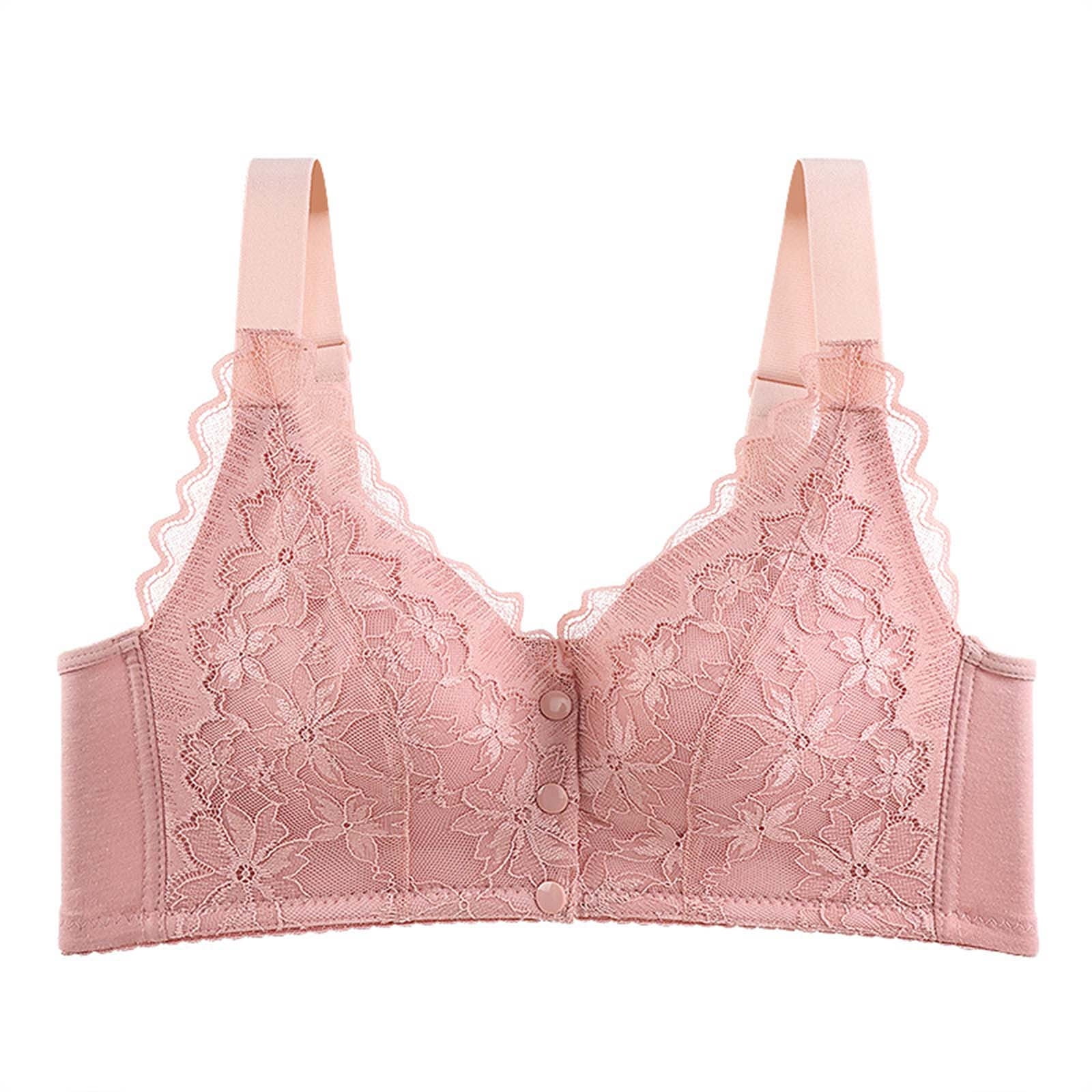 LYEAA Tshirt Bras for Womens Plus Wireless Push Up Bras Front Closure ...