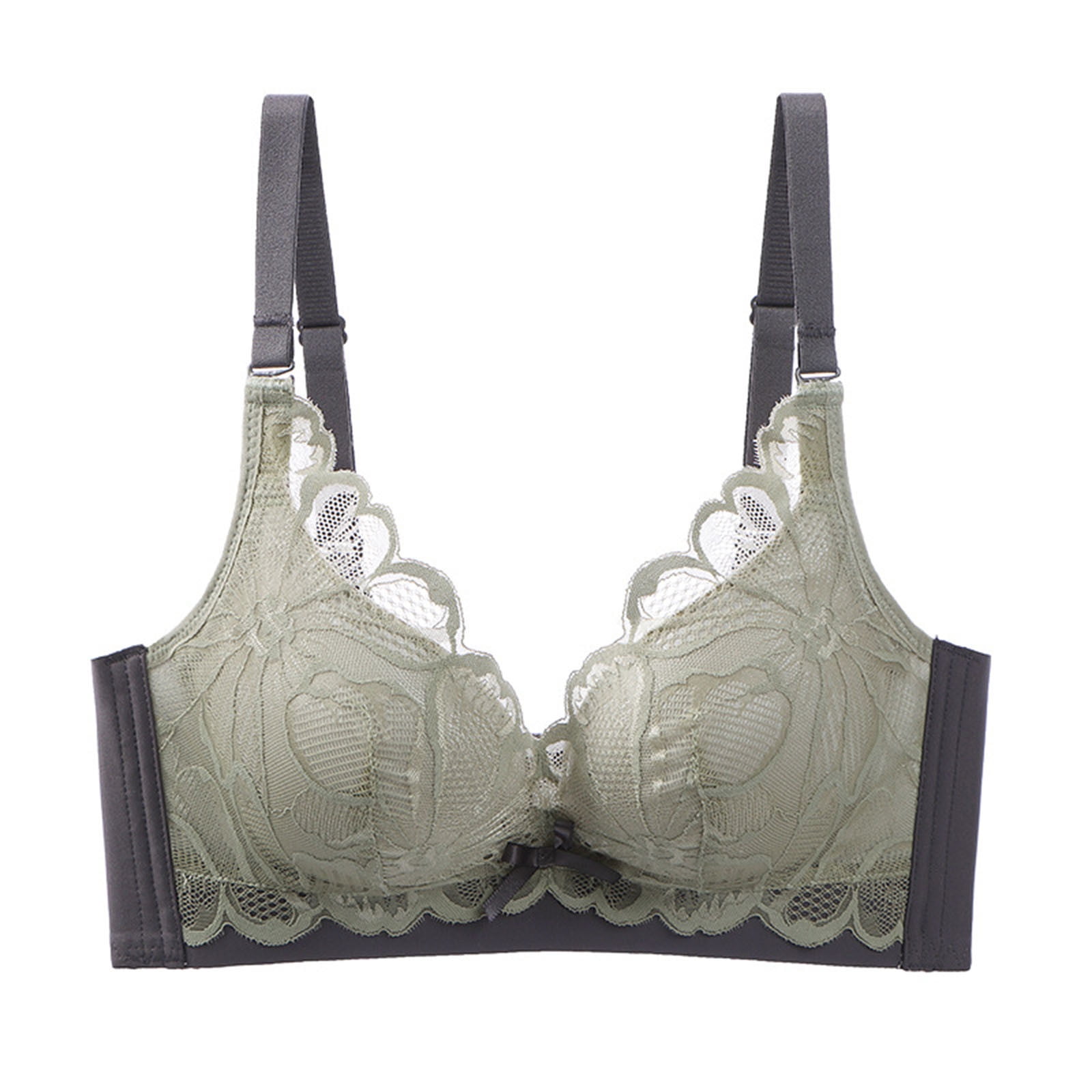 LYEAA No Wire Bras for Women Soft Lace Push up Everyday Bras Wireless ...