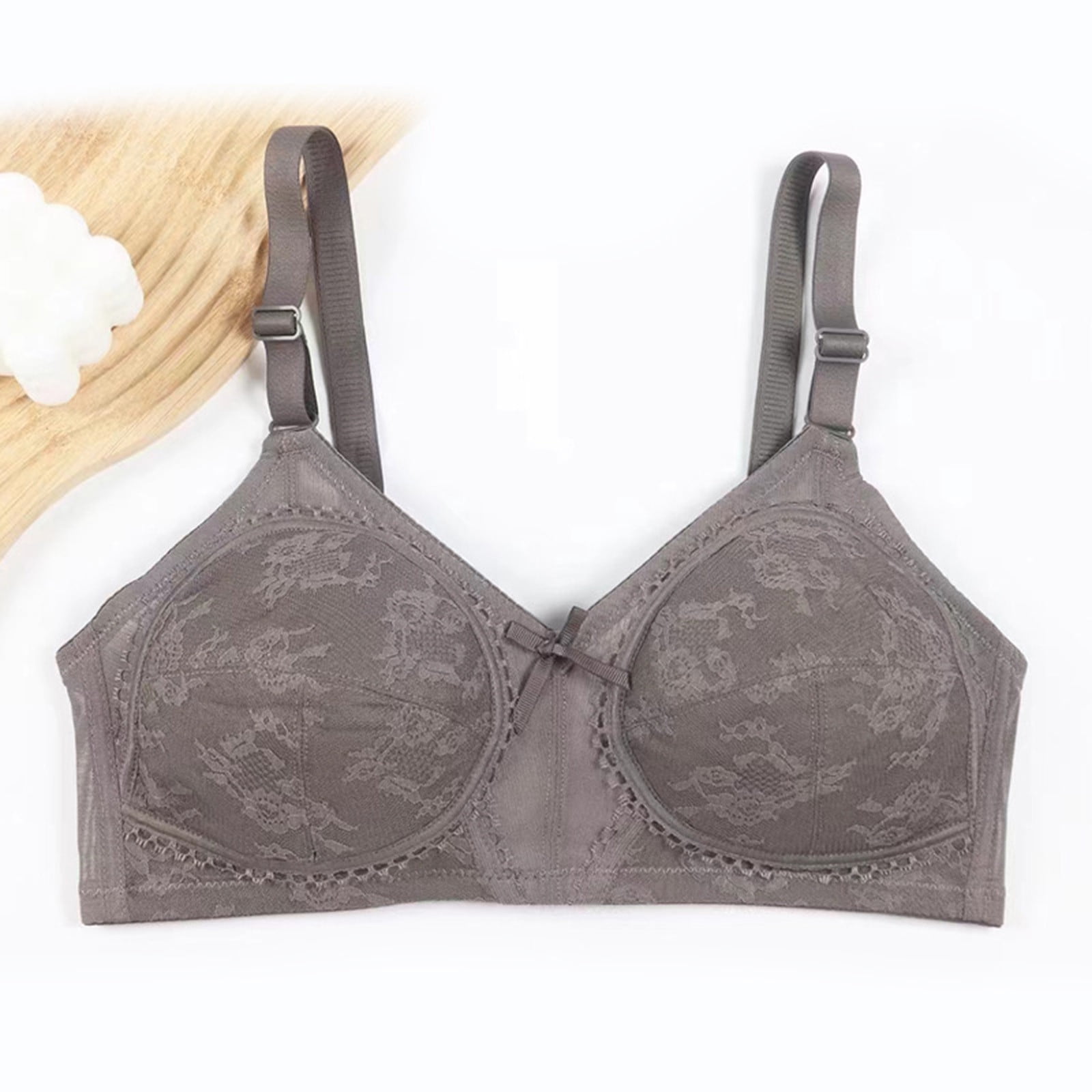 LYEAA Wireless Womens Bras Push up Plus Size Lace Lightly Lined Daily ...