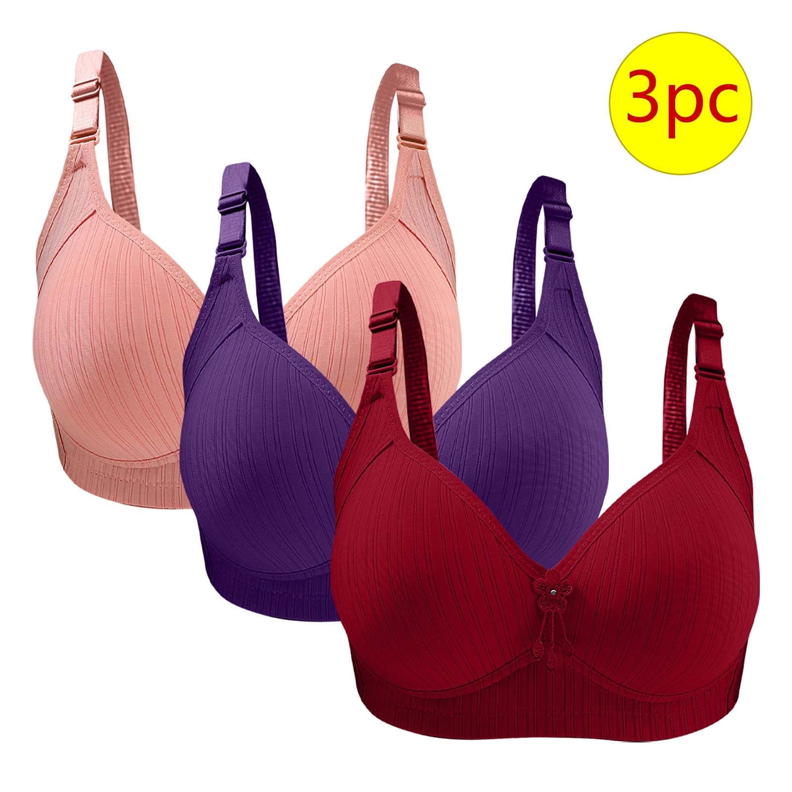 LYEAA Women Bras Push up Packs of 3 No Wire Bra Full Figure Lifting ...